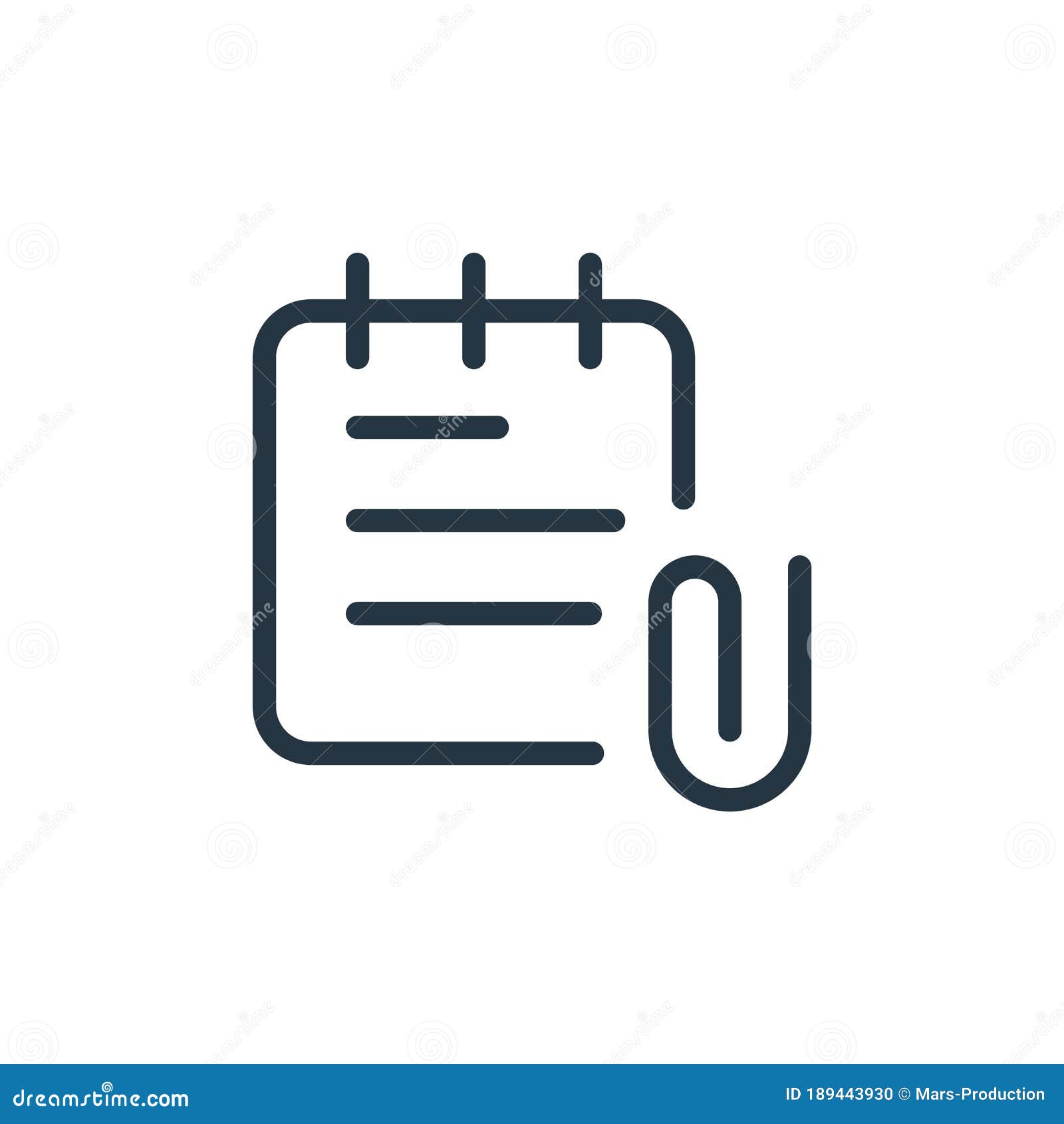 Attachment Vector Icon Isolated on White Background. Outline, Thin Line ...