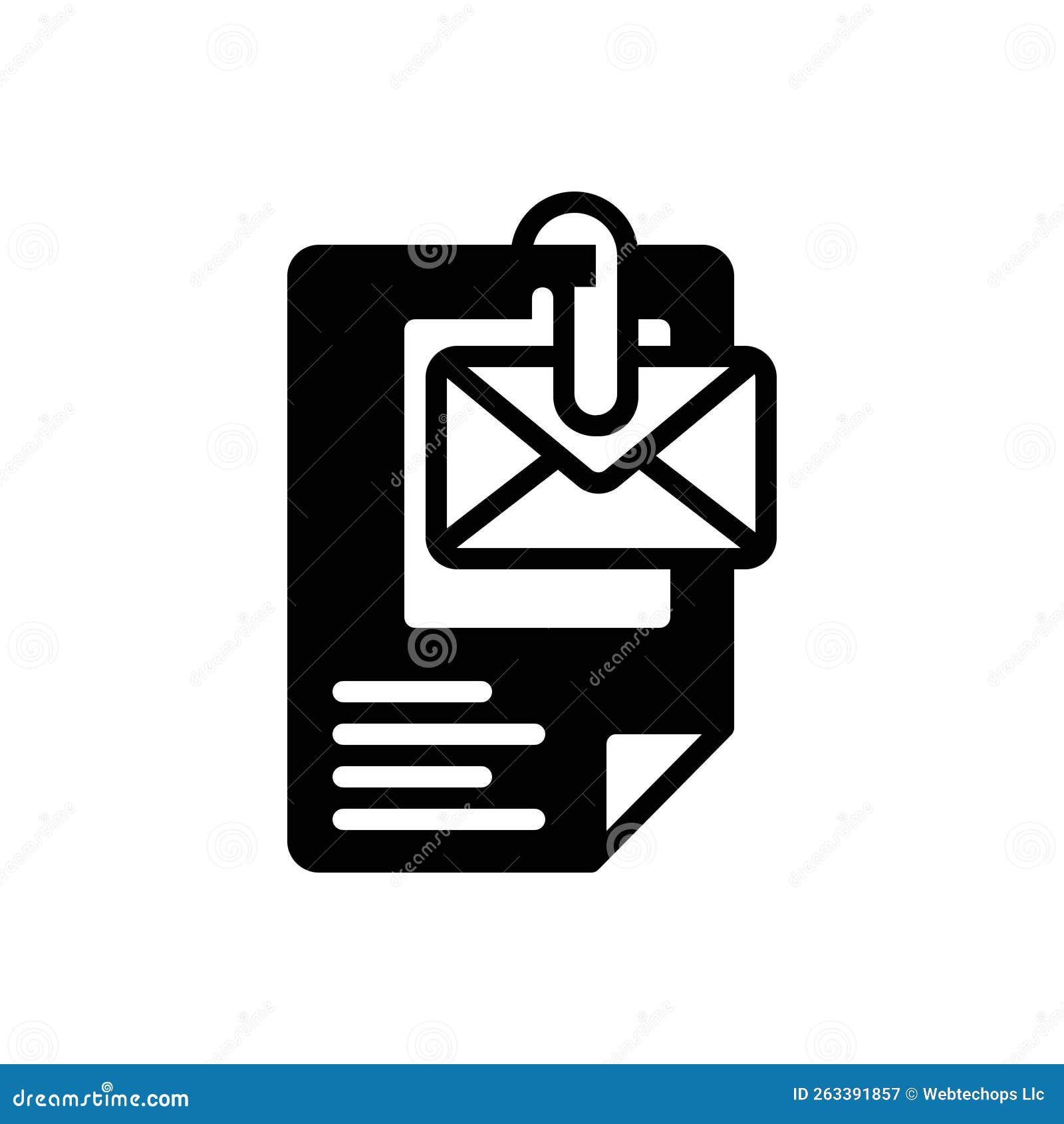 Black Solid Icon for Attachments, Attach and Document Stock Vector ...