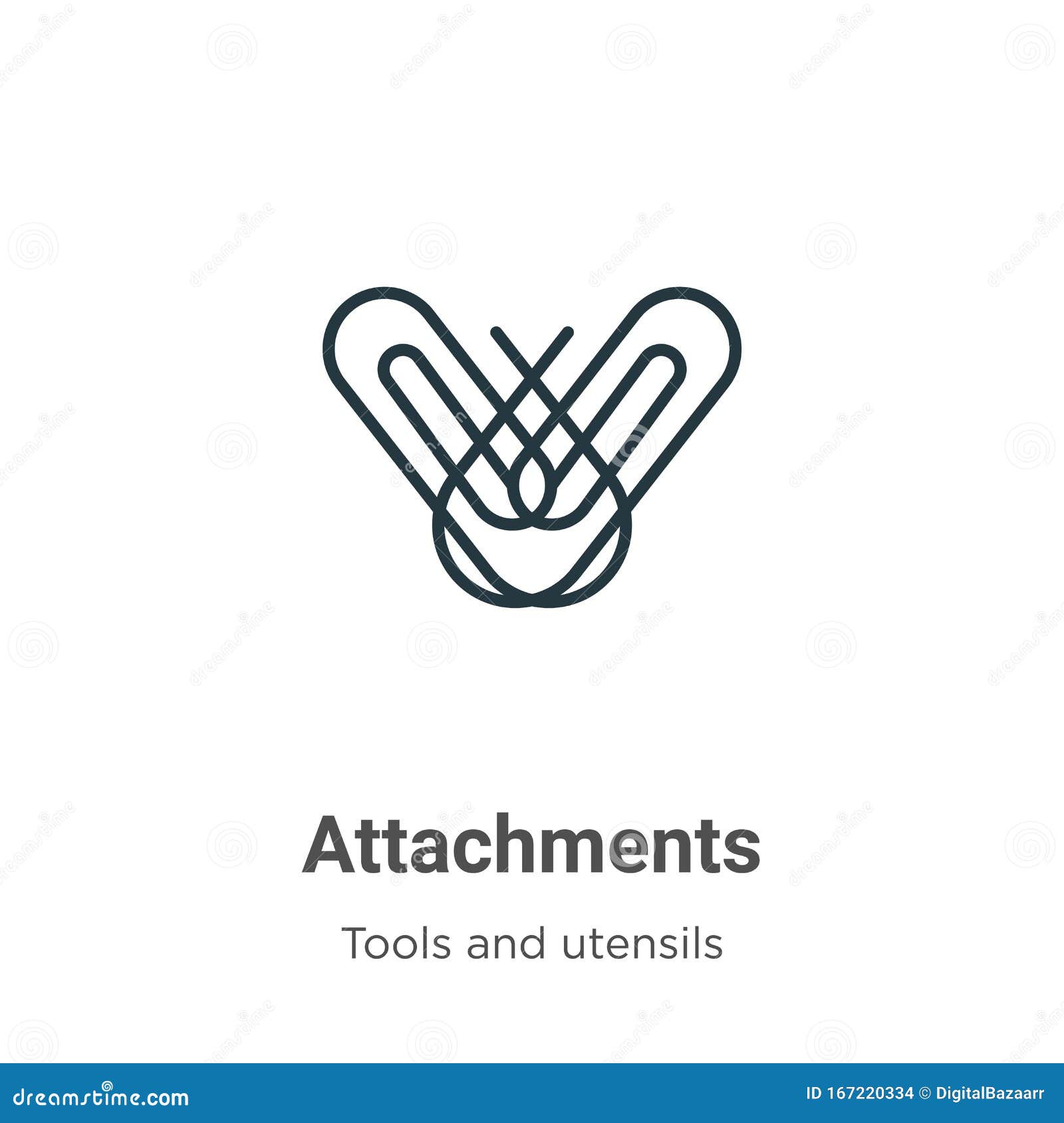 Attachments Line Icons Collection. Clasps, Adherents, Couplers ...