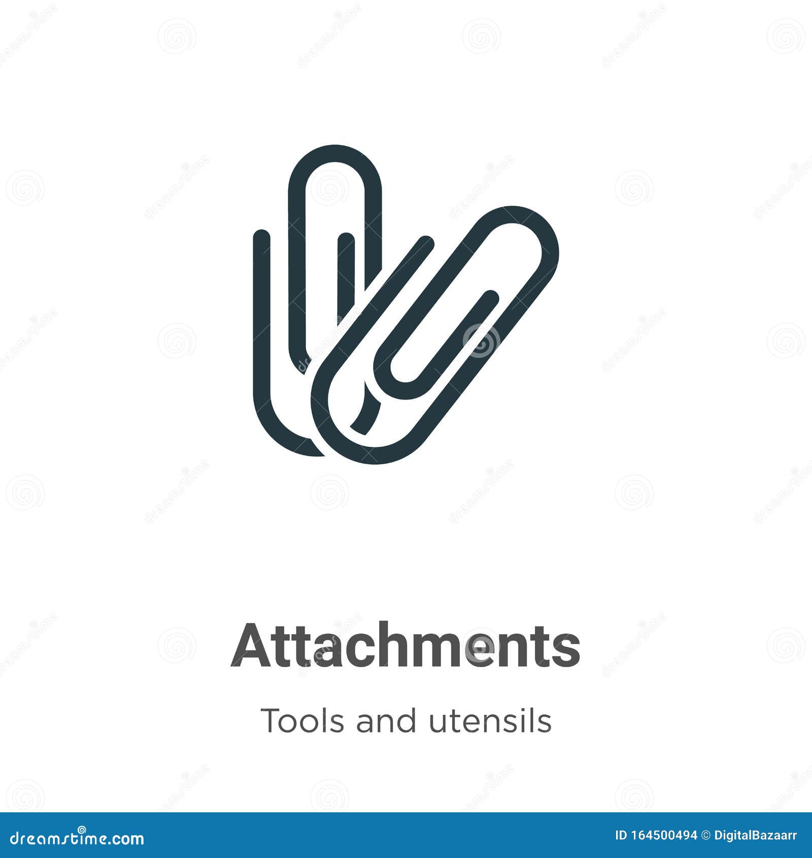 Attachments Vector Icon On White Background. Flat Vector Attachments ...