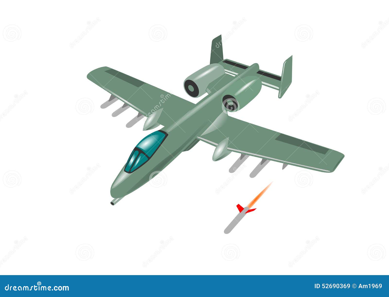 Attack Aircraft stock illustration. Illustration of engines - 52690369