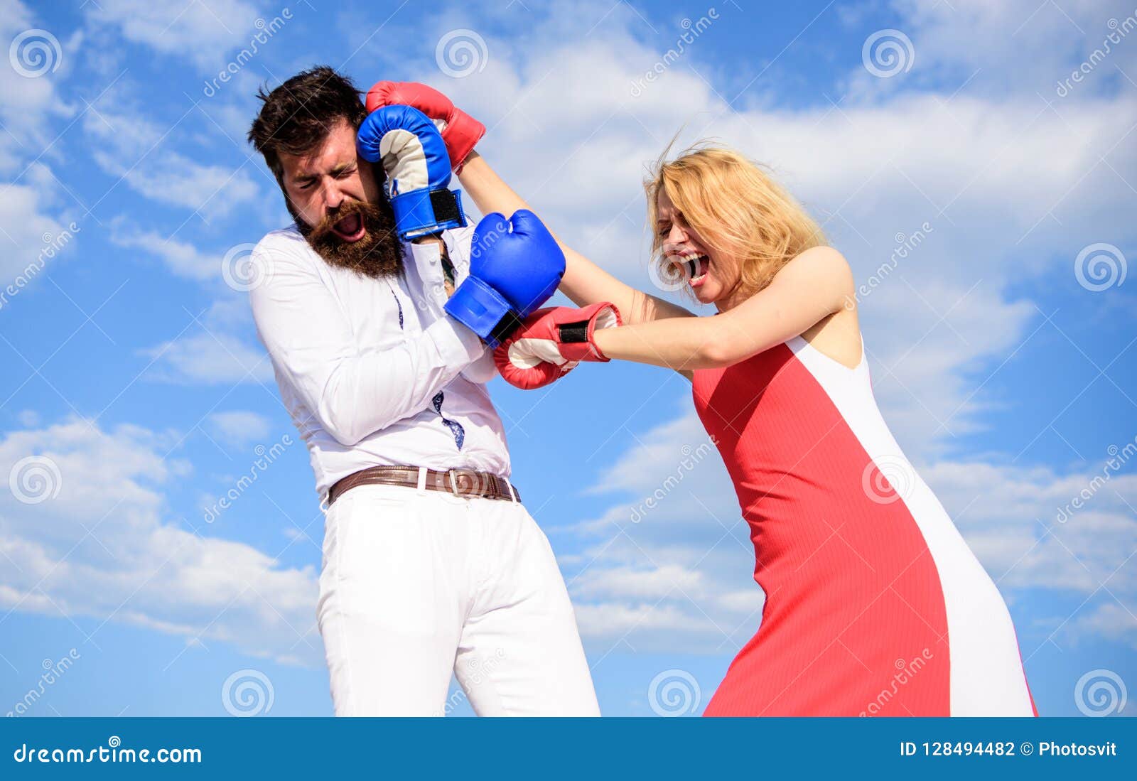 Attack Is Best Defence Couple In Love Fighting Defend Your Opinion In