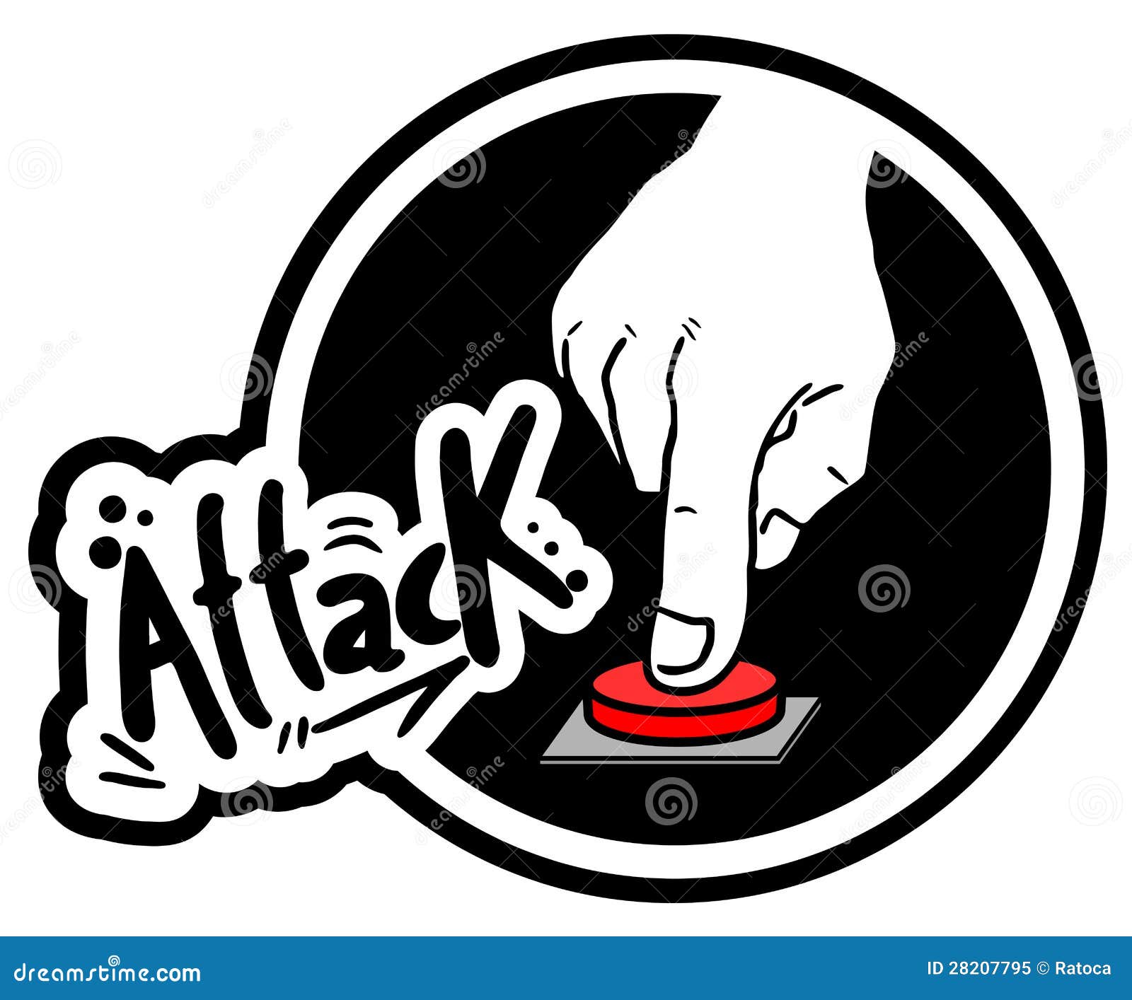 Attack button stock vector. Illustration of symbol, innovative - 28207795