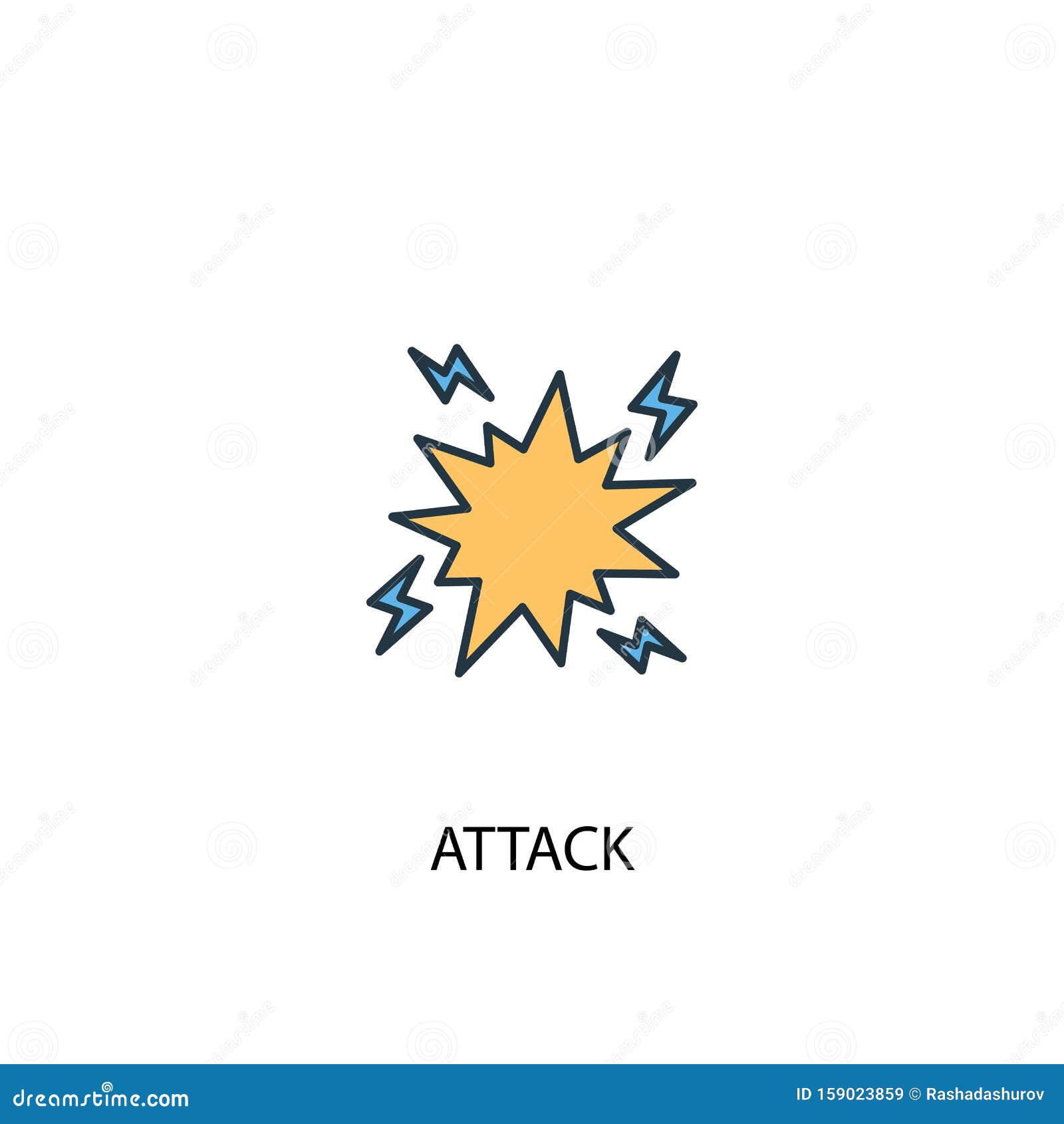Attack Concept 2 Colored Line Icon Stock Vector - Illustration of ...