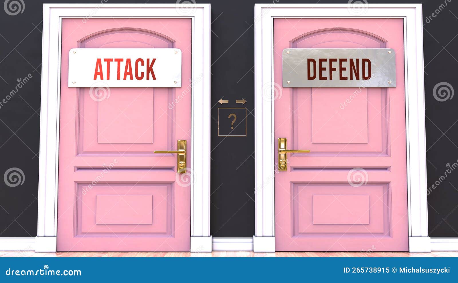 Attack Or Defend As A Choice In Life - Pictured As Words Attack, Defend ...