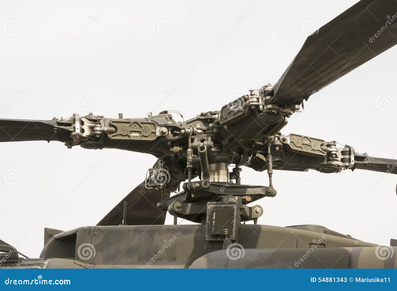 Attack Helicopter Main Rotor Stock Image - Image of blades, metallic ...