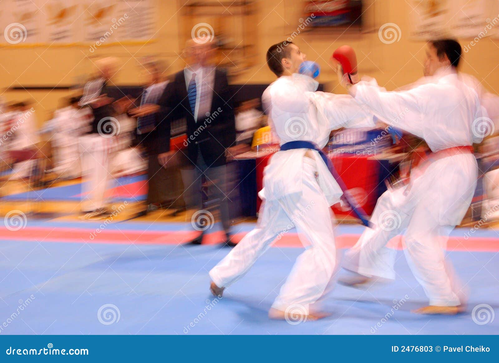 Attack in karate combat stock image. Image of fling, eastern - 2476803