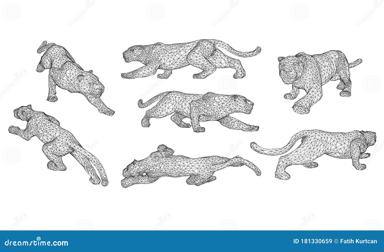 Attack Leopard Lines Illustration. Stock Illustration - Illustration of ...