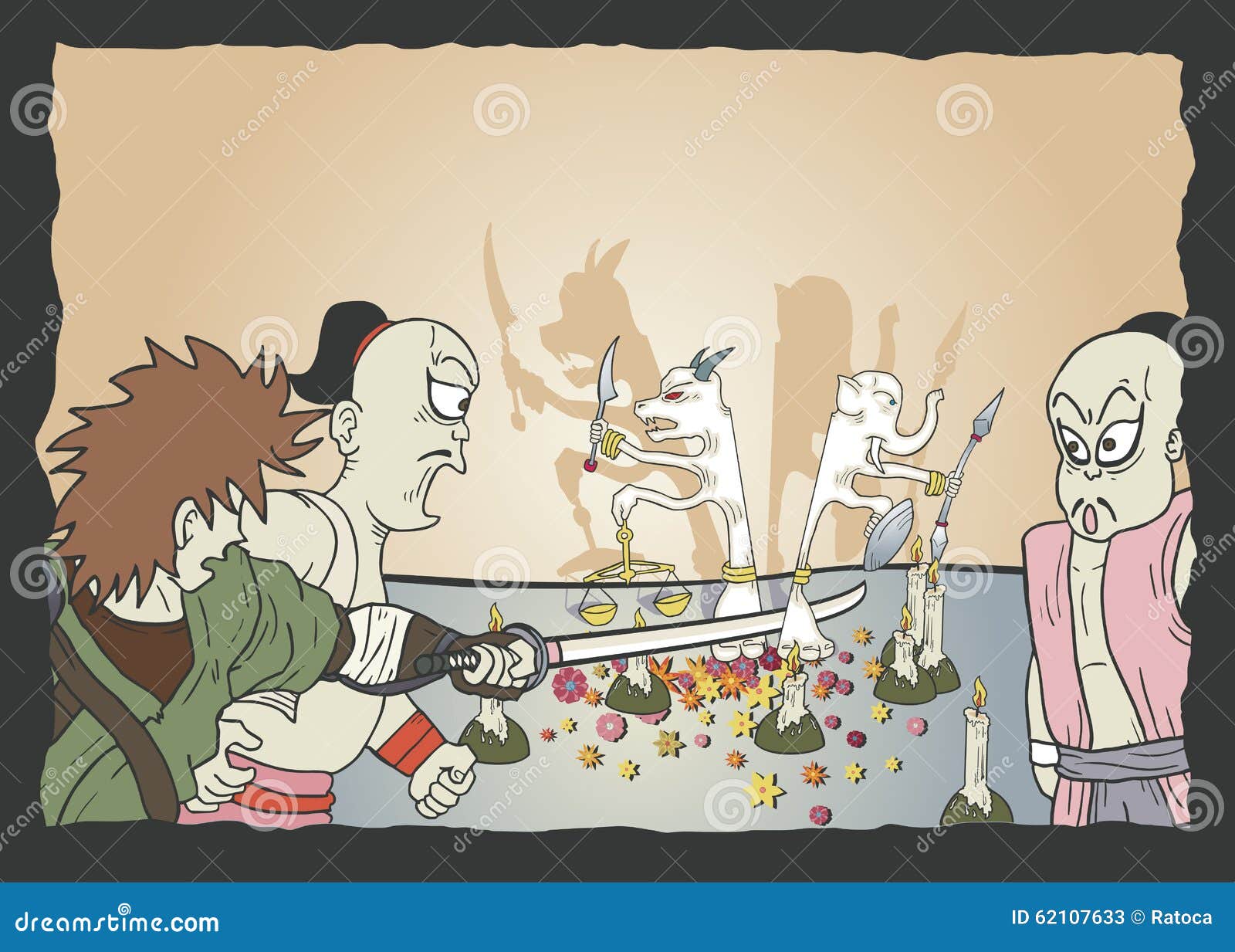 Attack scene stock vector. Illustration of dawing, scene - 62107633