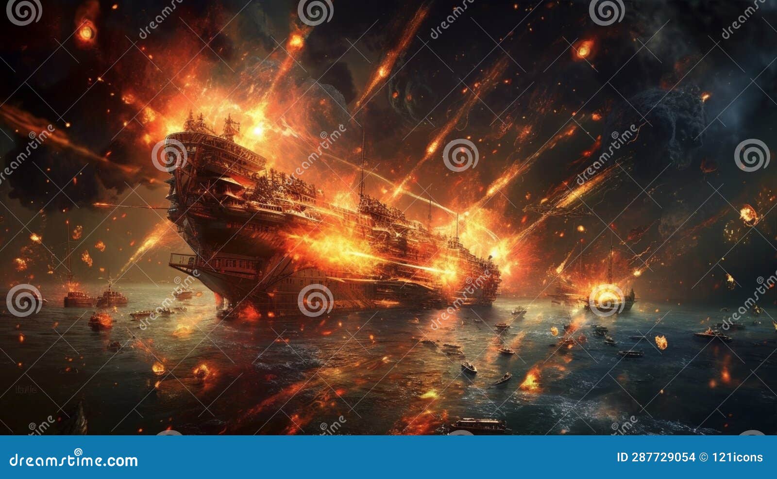 Attack Ships on Fire Off the Shoulder of Orion. Generative AI Stock ...