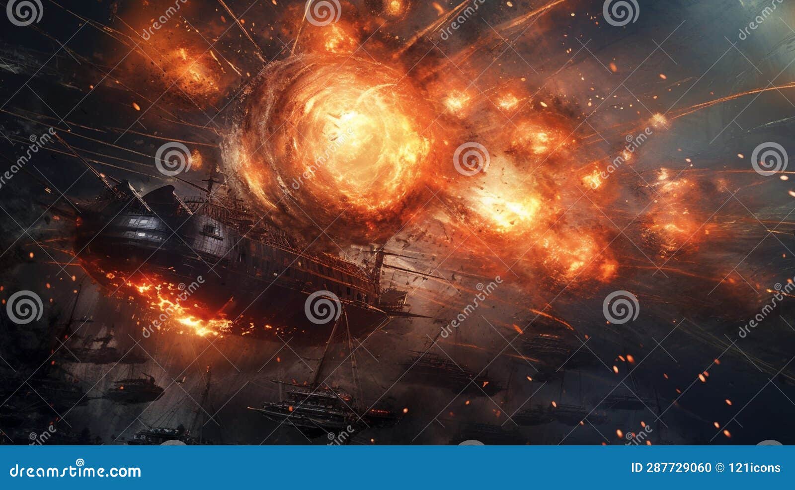 Attack Ships on Fire Off the Shoulder of Orion. Generative AI Stock ...