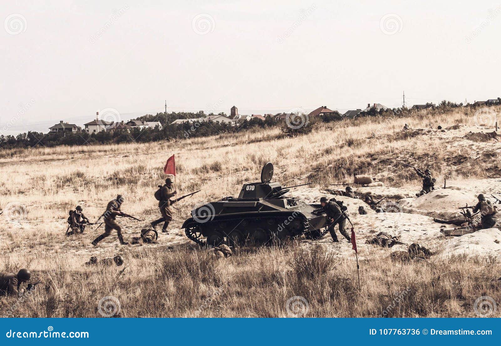 Attack of Soviet Army during Reconstruction Editorial Photo - Image of ...