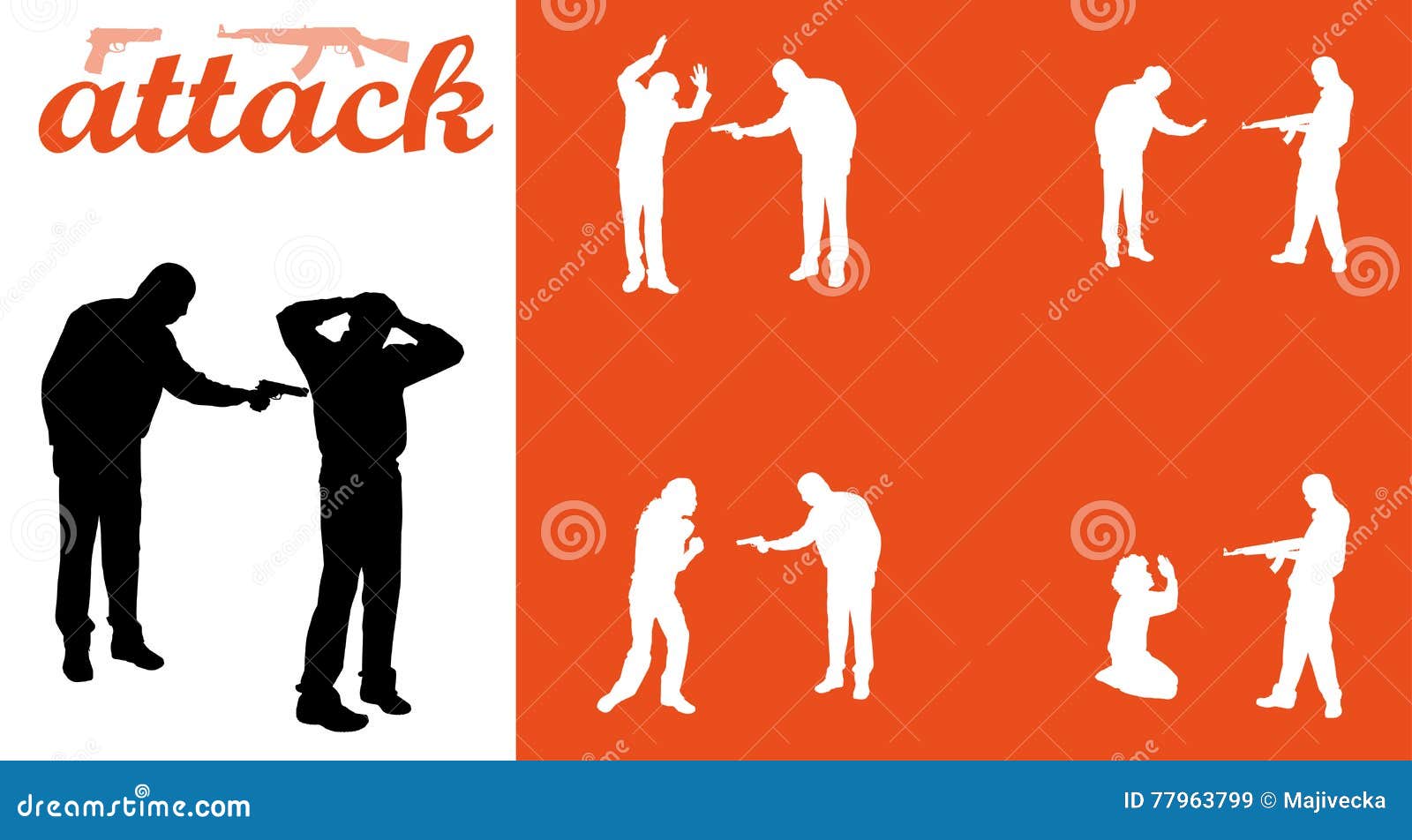 Attack stock illustration. Illustration of violence, danger - 77963799