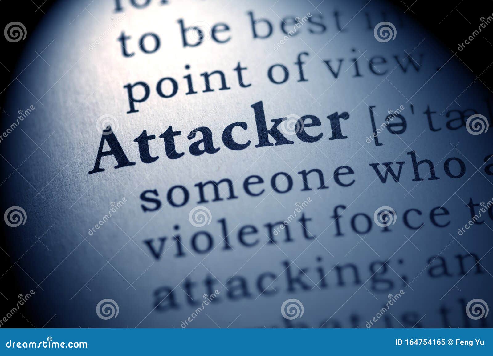 Definition of the Word Attacker Stock Image - Image of printing ...