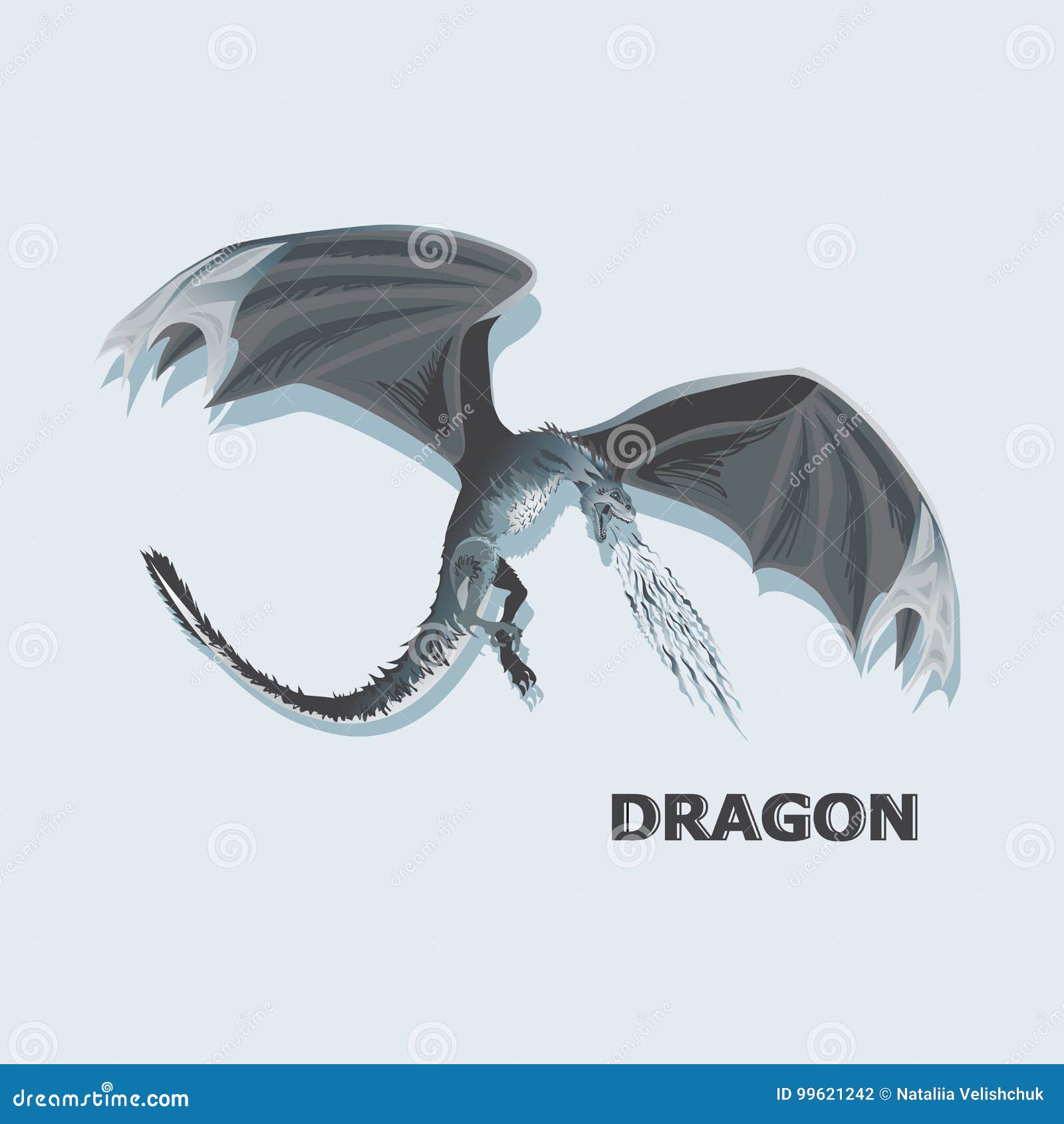 Attacking Dragon. Mythical Animal Stock Vector - Illustration of legend ...