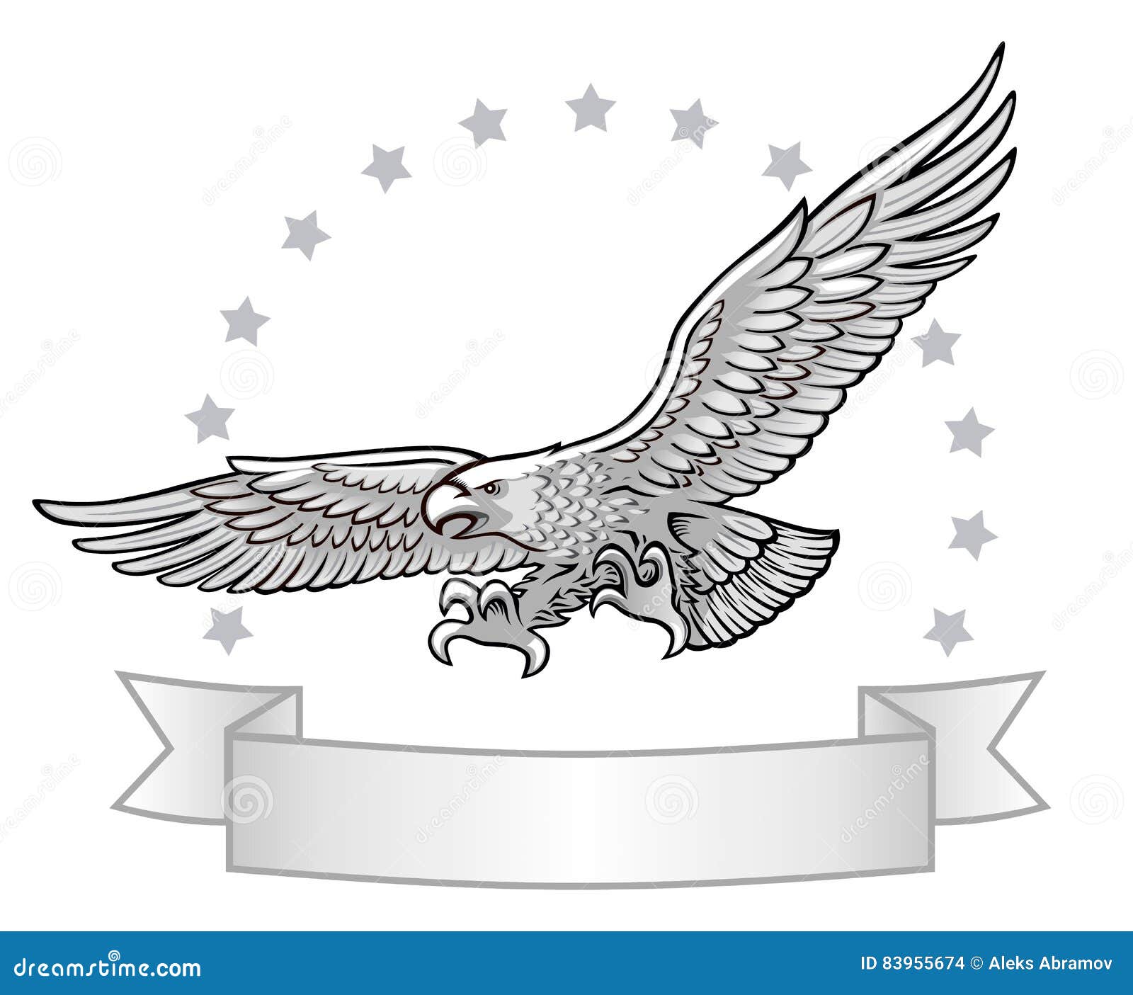 Attacking Eagle Emblem stock vector. Illustration of hunting - 83955674