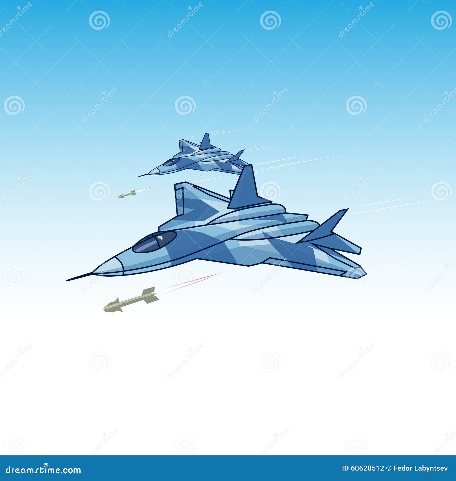 Attacking Fighter in the Sky Stock Vector - Illustration of arms, army ...