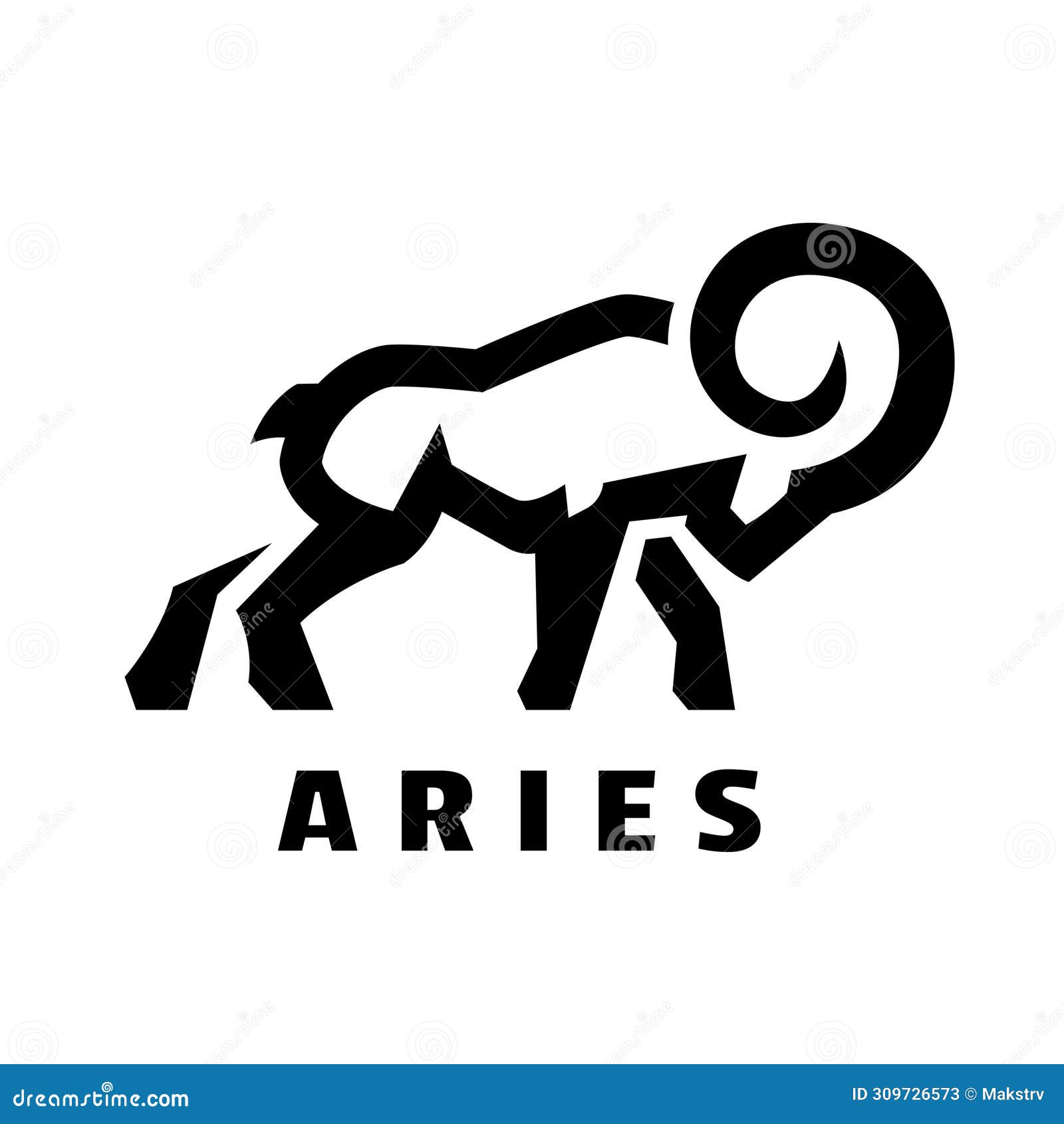 Attacking ram, logo. stock vector. Illustration of sheep - 309726573