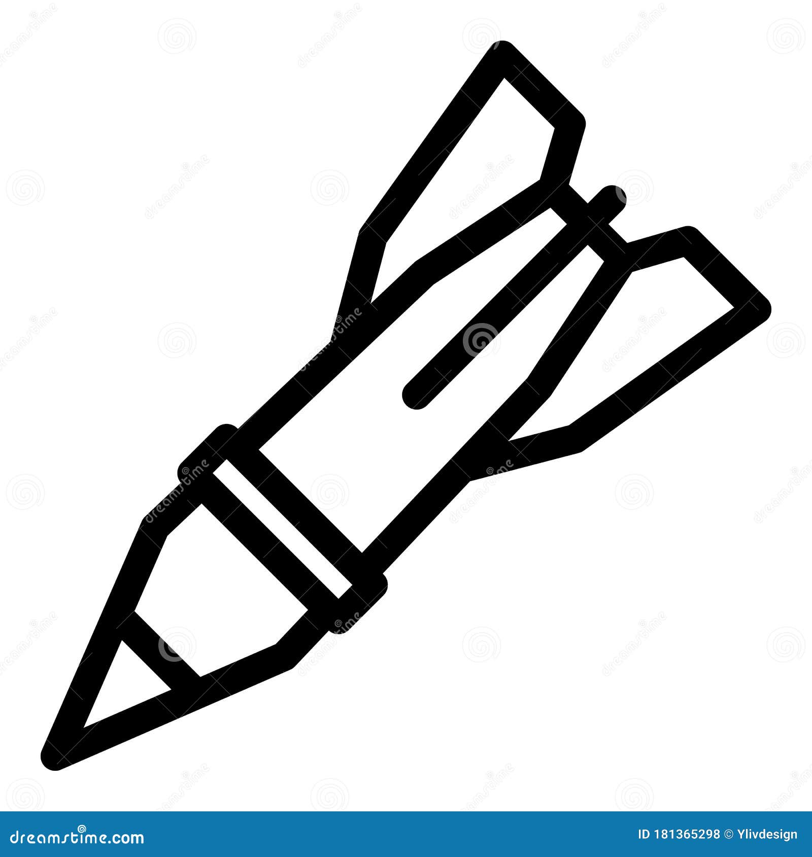 Attacking Rocket Icon, Outline Style Stock Vector - Illustration of ...