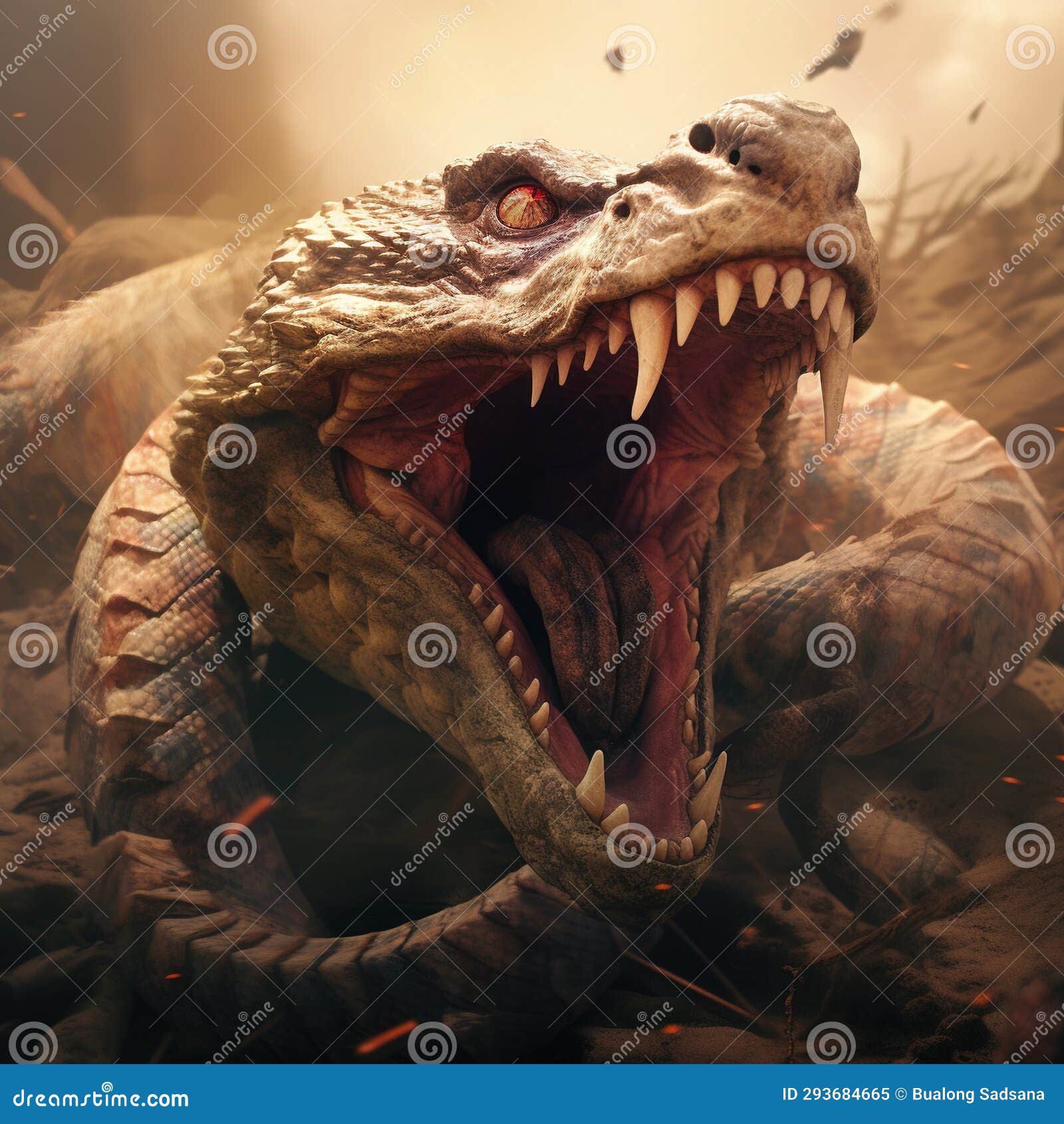 Ai Generated Illustration Wildlife Concept of Attacking Snake Stock ...