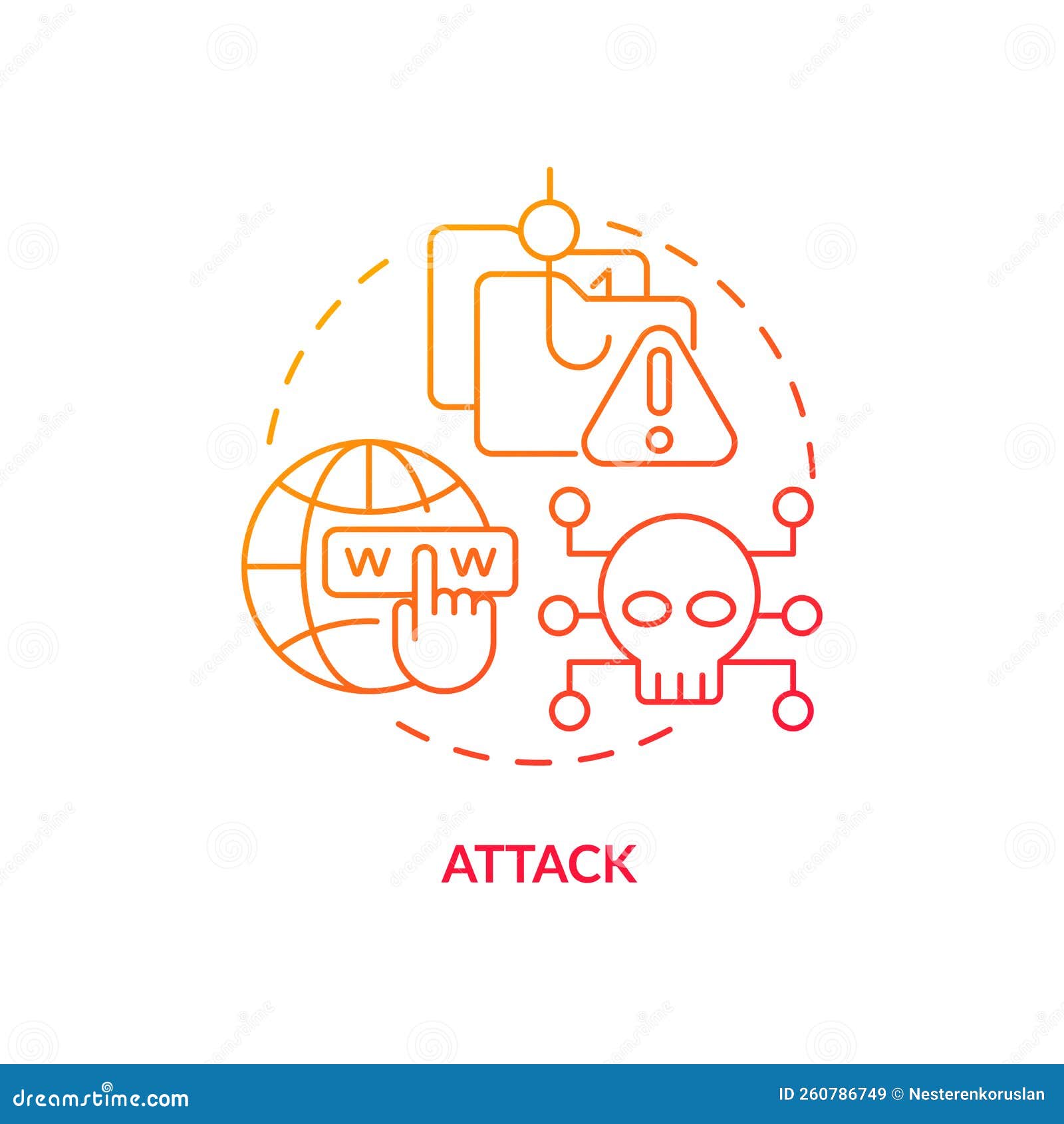 Attacks Red Gradient Concept Icon Stock Vector - Illustration of logo ...
