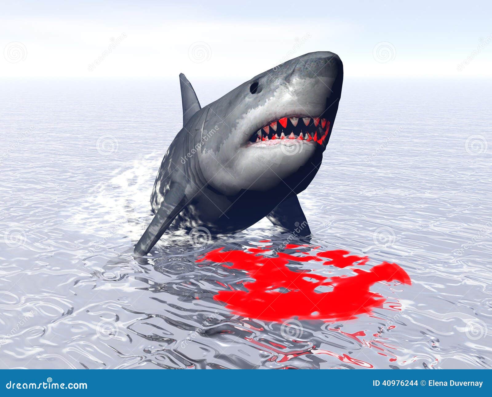 Attaque De Requin - 3D Rendent Illustration Stock - Illustration du ...