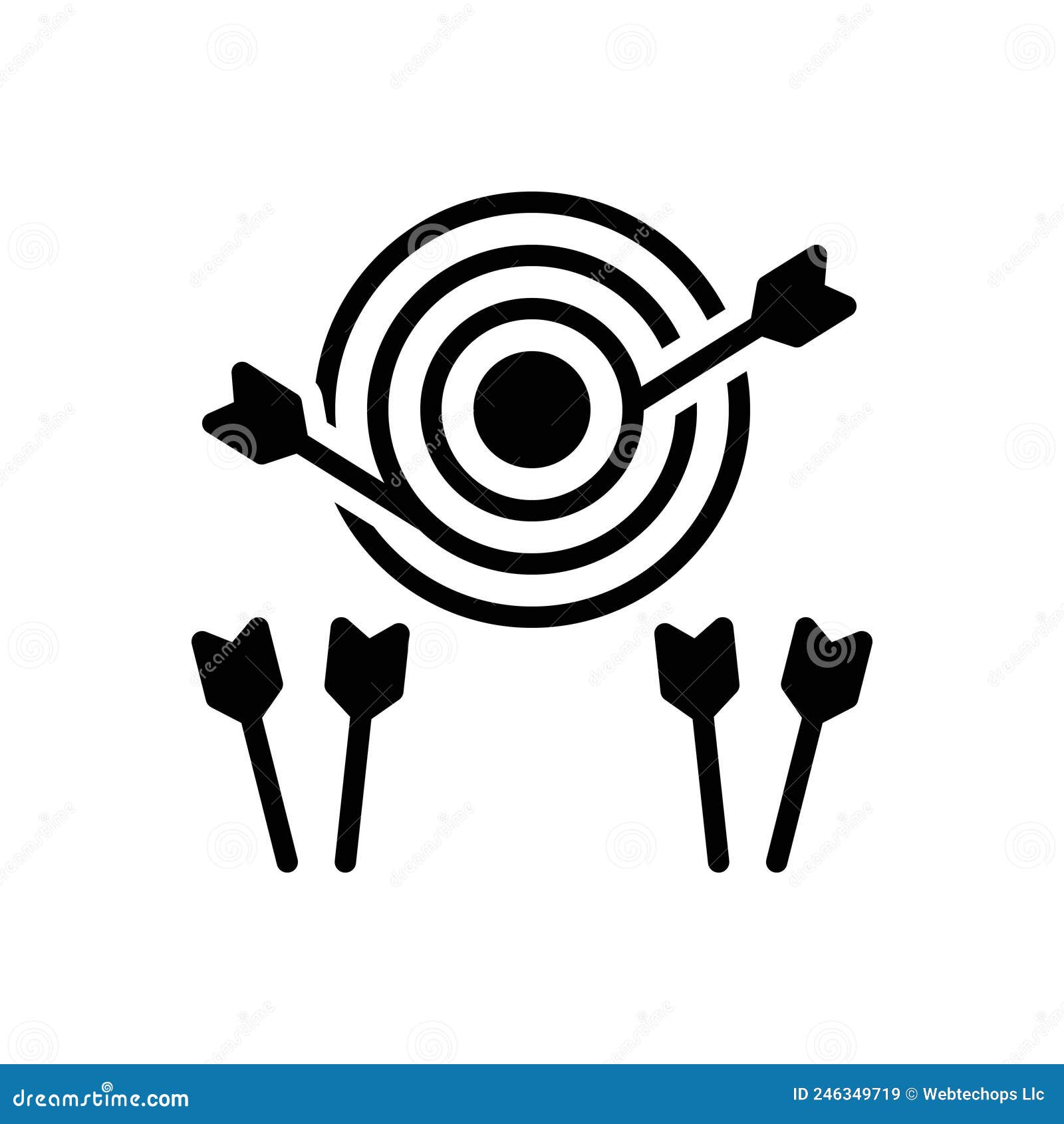 Black Solid Icon for Attempted, Try and Strive Stock Vector ...