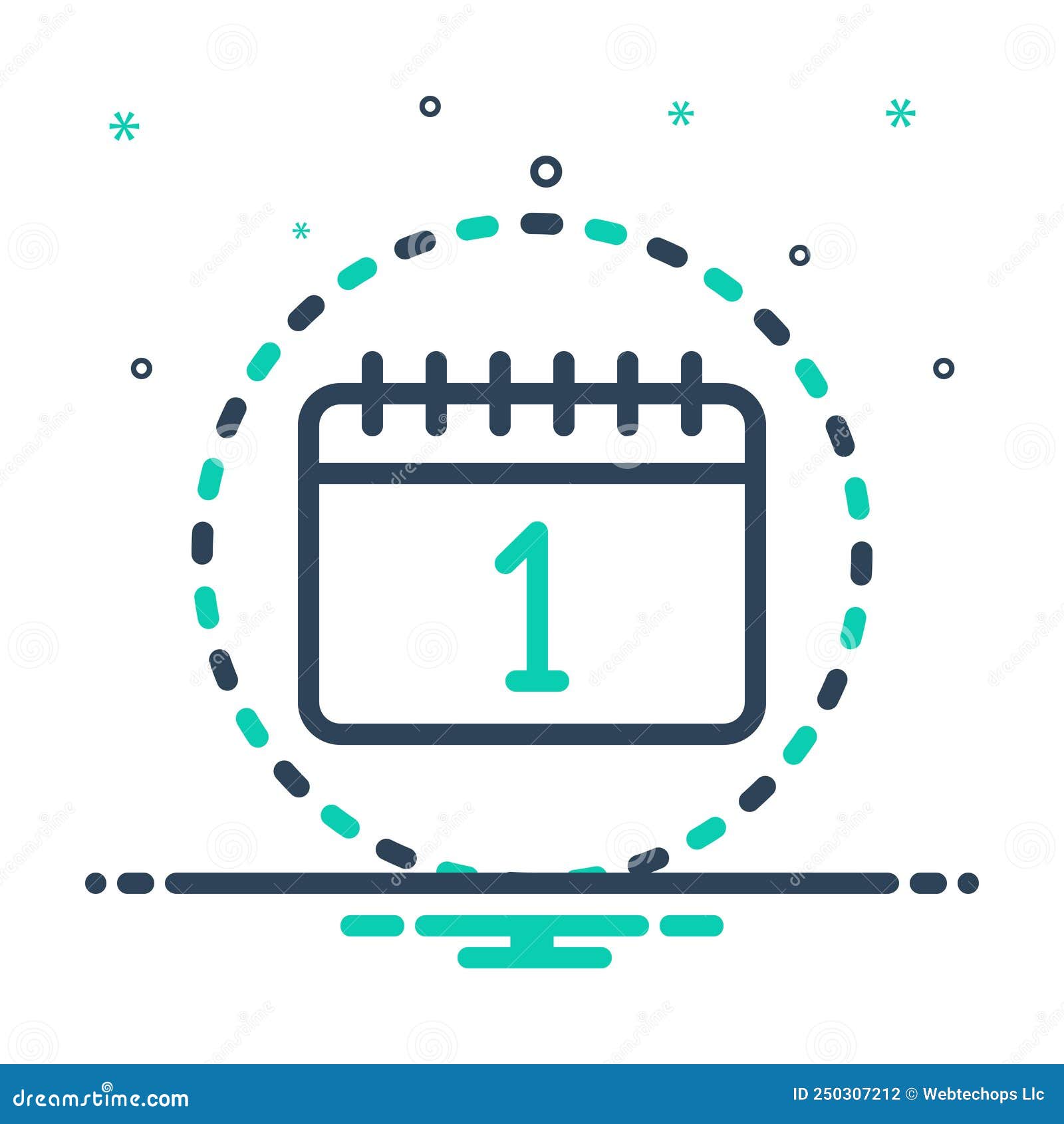 Mix Icon for Attend, Be Present and Calendar Stock Illustration ...