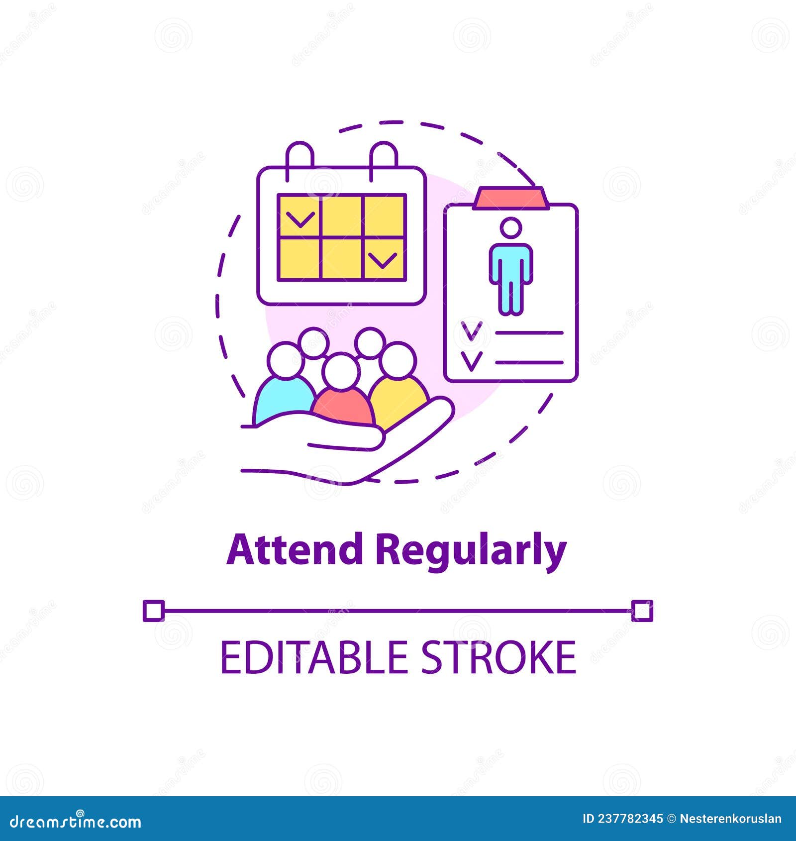 Attend Outline Icon Collection Or Set. Attend Thin Vector Line Art ...