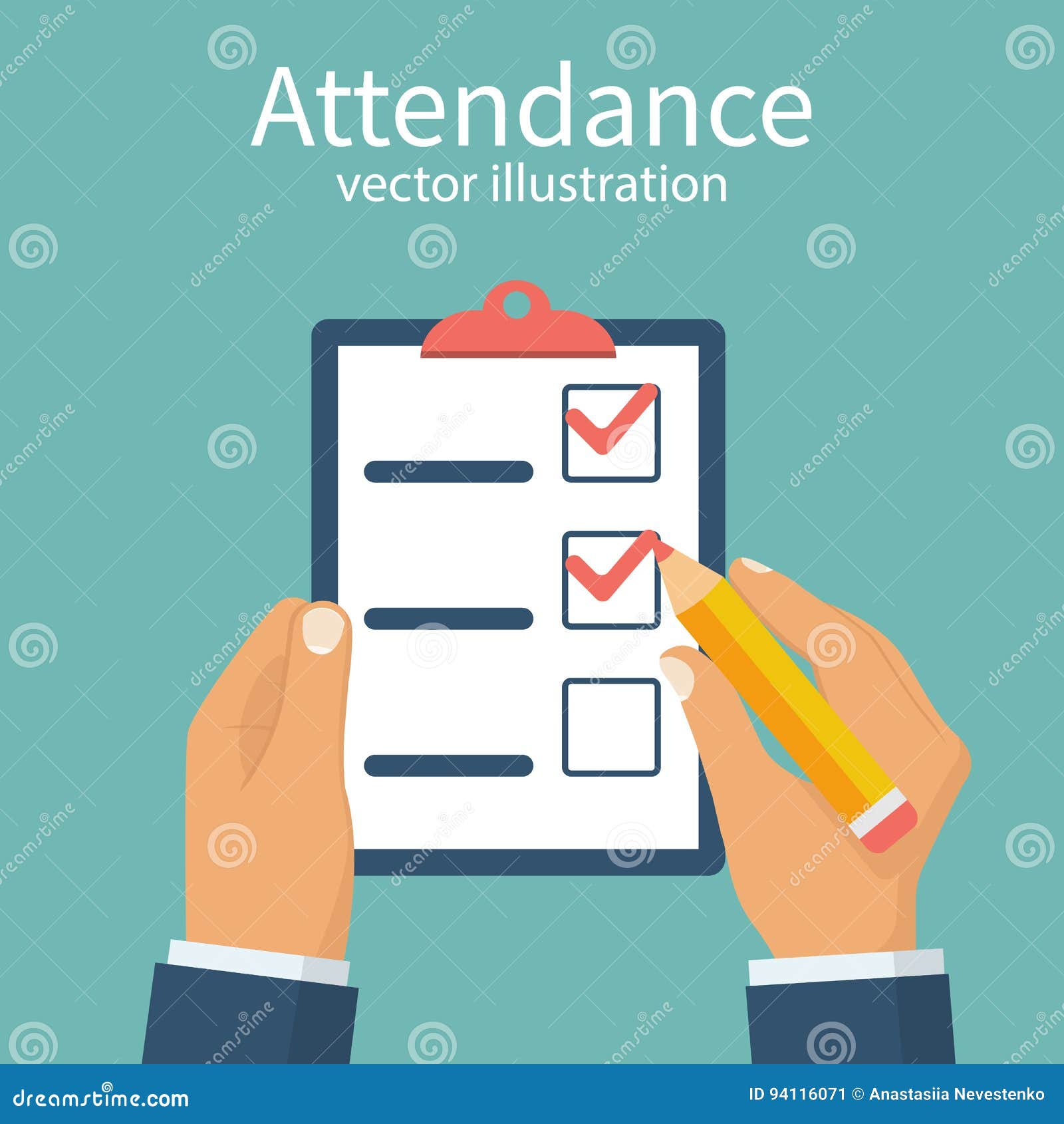 Attendance concept vector stock vector. Illustration of classroom ... Attendance concept vector stock vector. Illustration of classroom ...