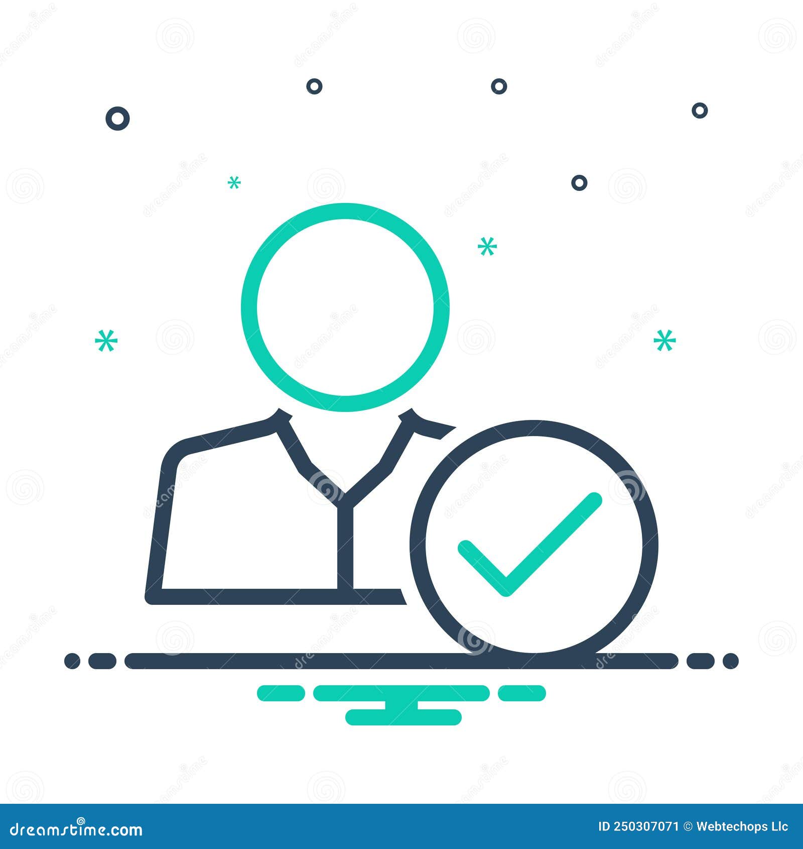 Checking Attendance Line Icon. Valid Checkmark Verification Person ...