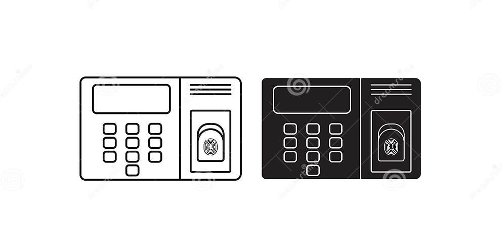 Attendance Machine Icon. Sign for Mobile Concept and Web Design. Vector ...