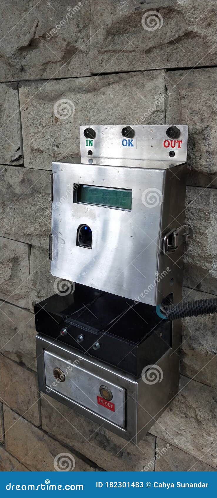 Attendance Machine in the Office Stock Image - Image of blue, street ...