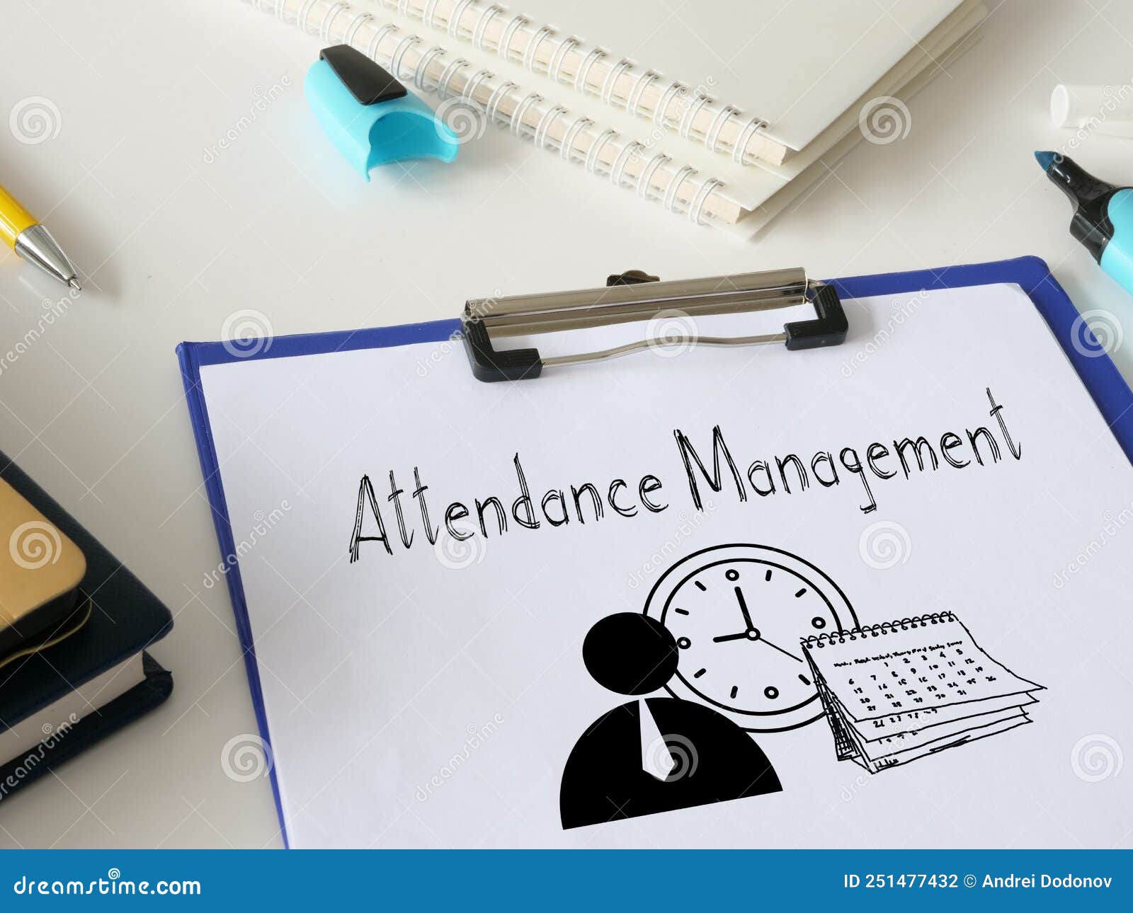 Attendance Management is Shown Using the Text Stock Photo - Image of ...