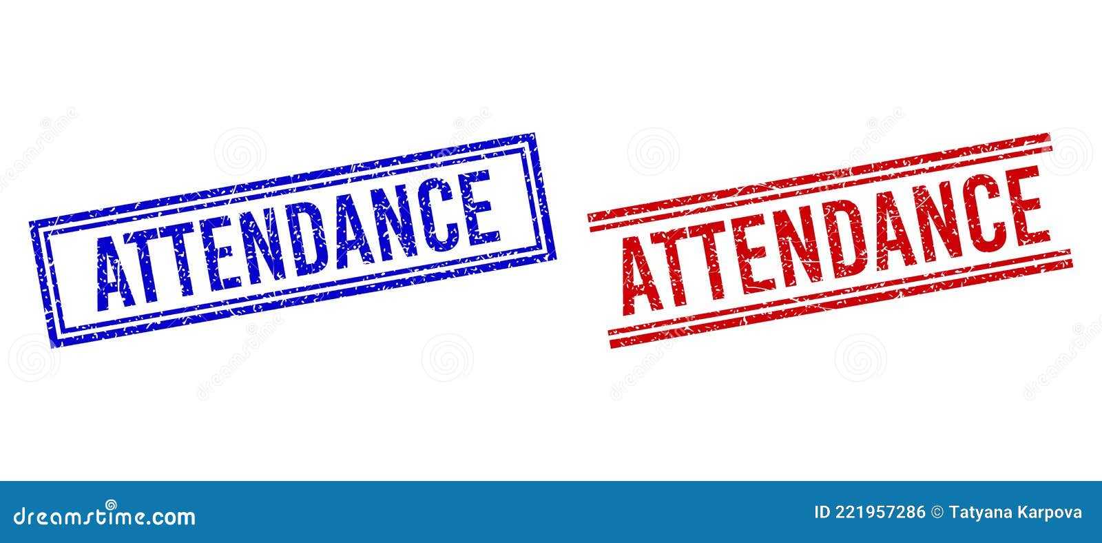 Rubber Textured ATTENDANCE Stamps with Double Lines Stock Vector ...