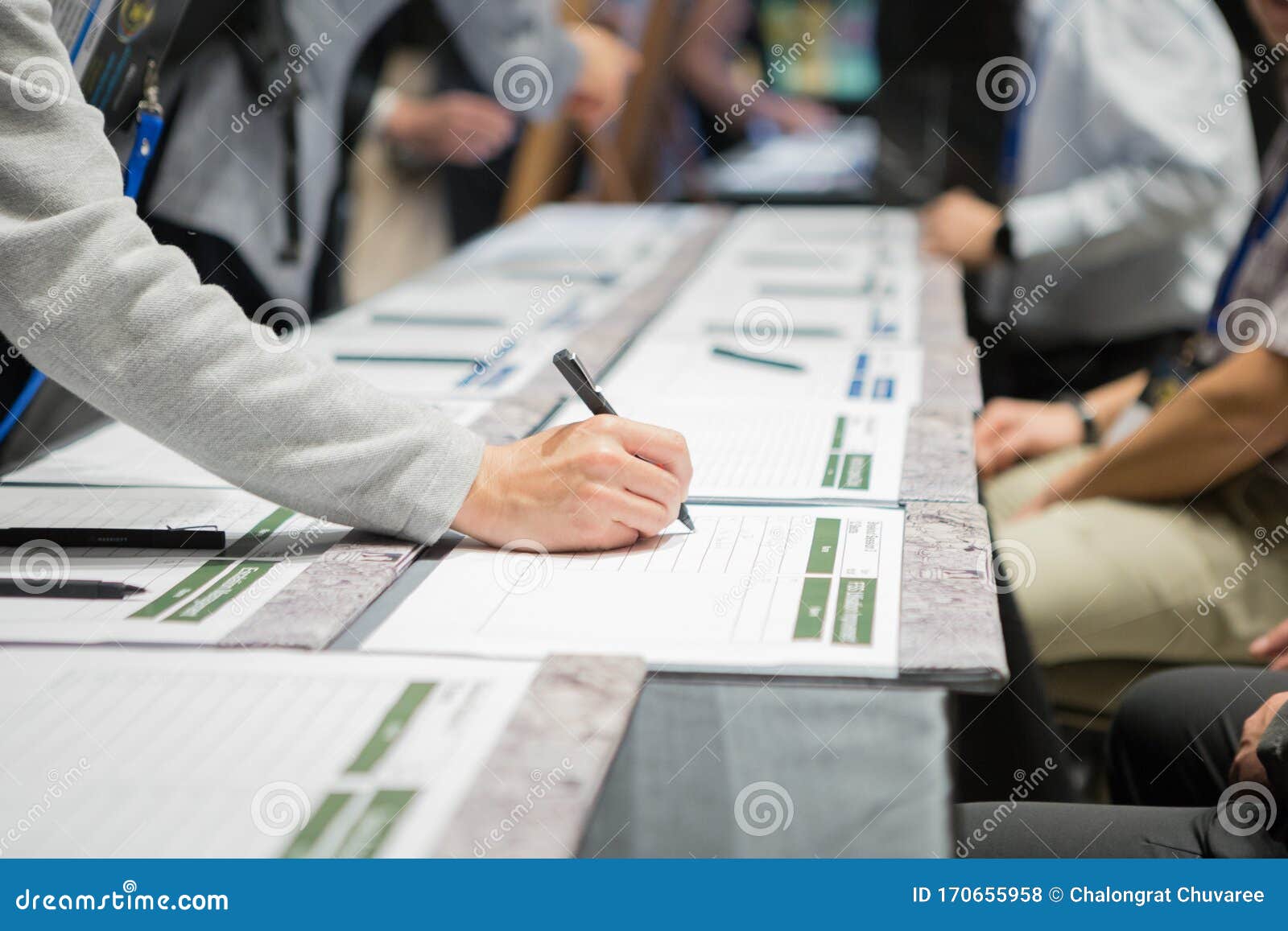 Attendees are Registering before Entering the Seminar Room Stock Photo ...
