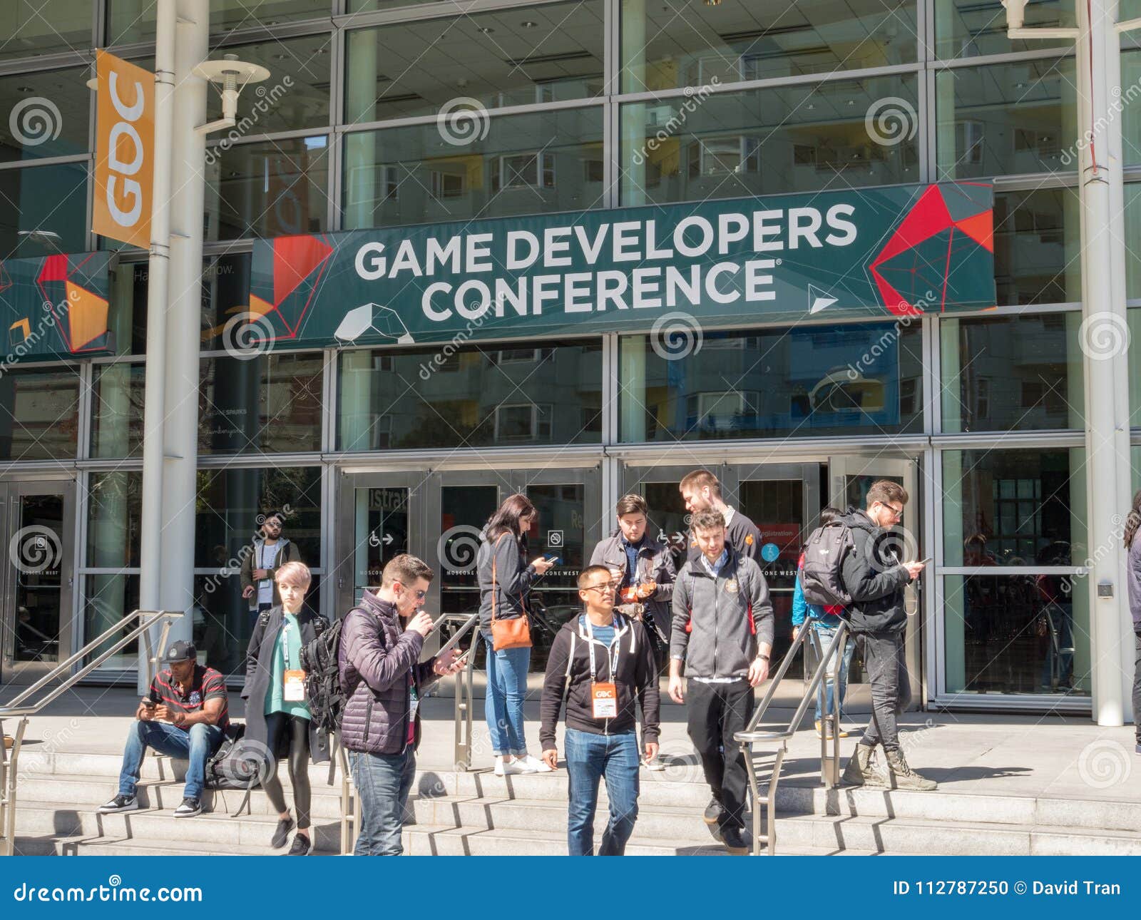 Attendees Stream Out of the Game Developers Conference GDC 2018 ...
