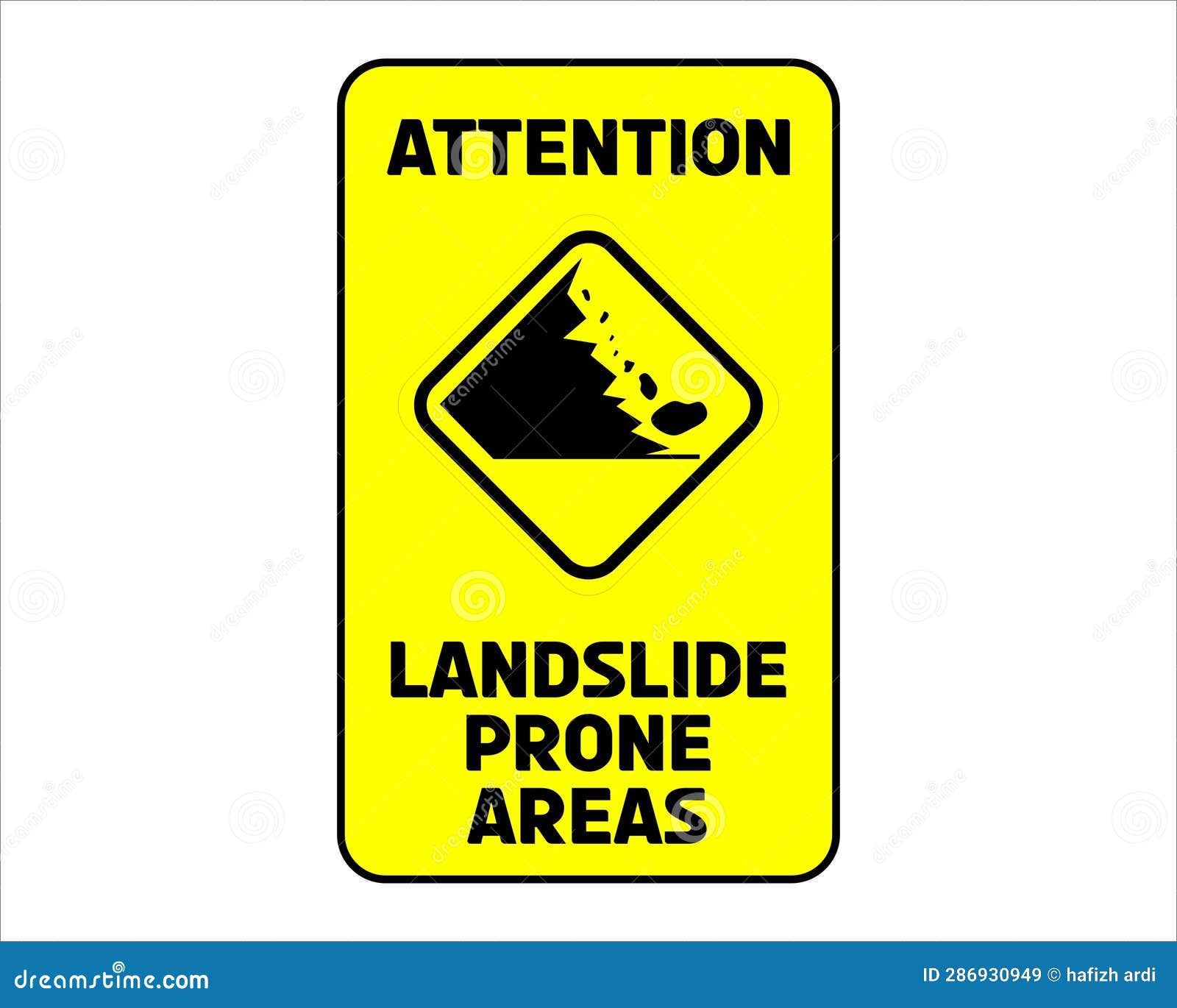 Attentio Landslide Prone Area Sign Vector Stock Illustration ...