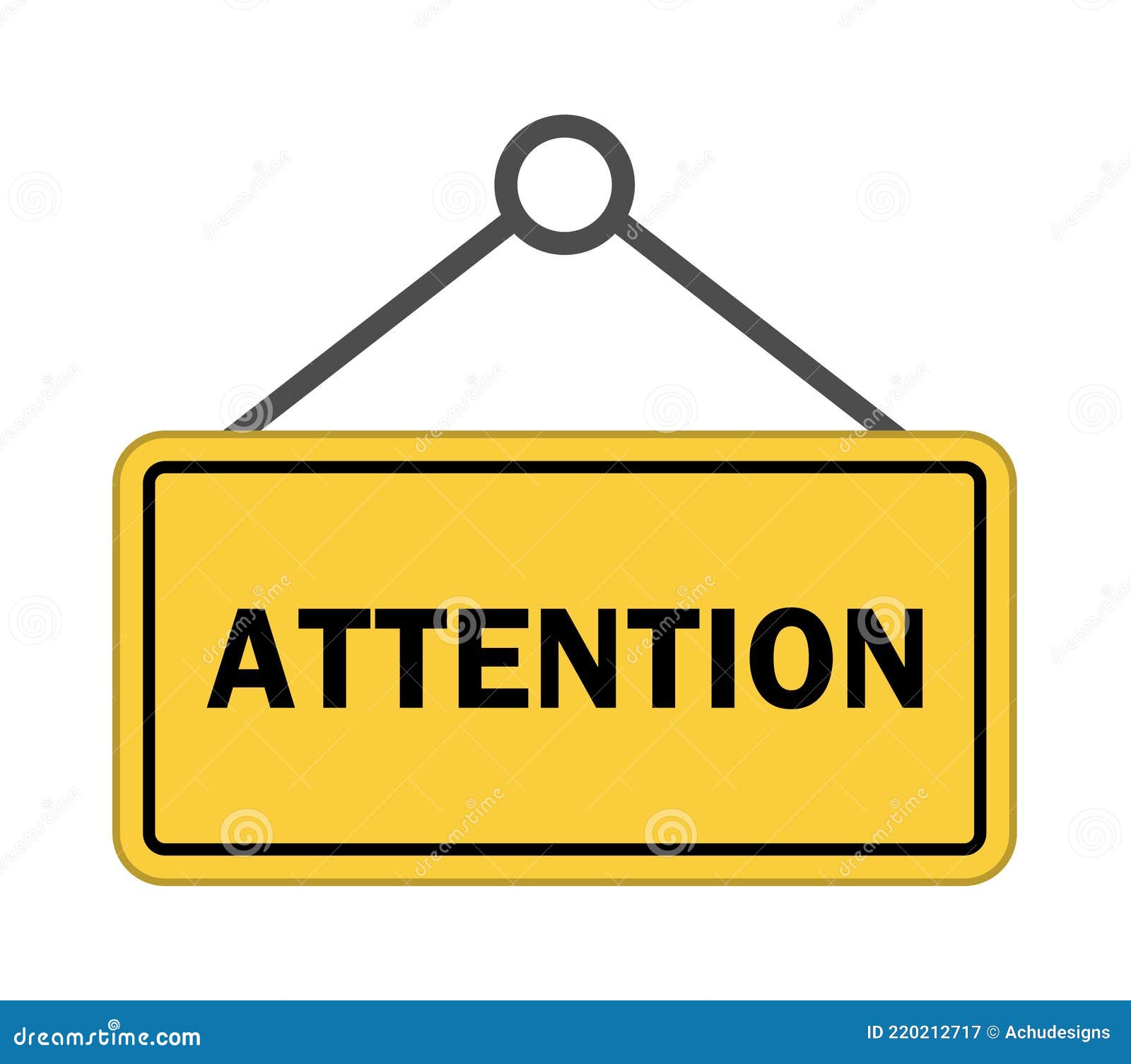 Attention Hanging Signboard Stock Vector - Illustration of icon ...