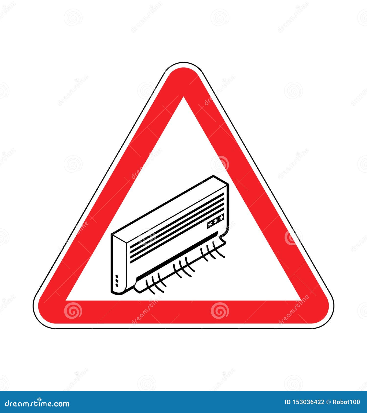 Attention Air Conditioning. Caution Cooling Stock Vector - Illustration ...