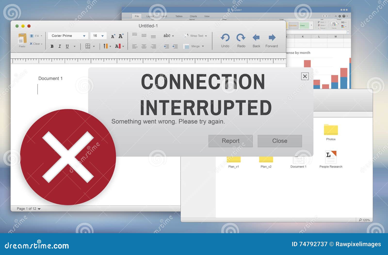Attention Alert Connection Interrupted Warning Concept Stock ...