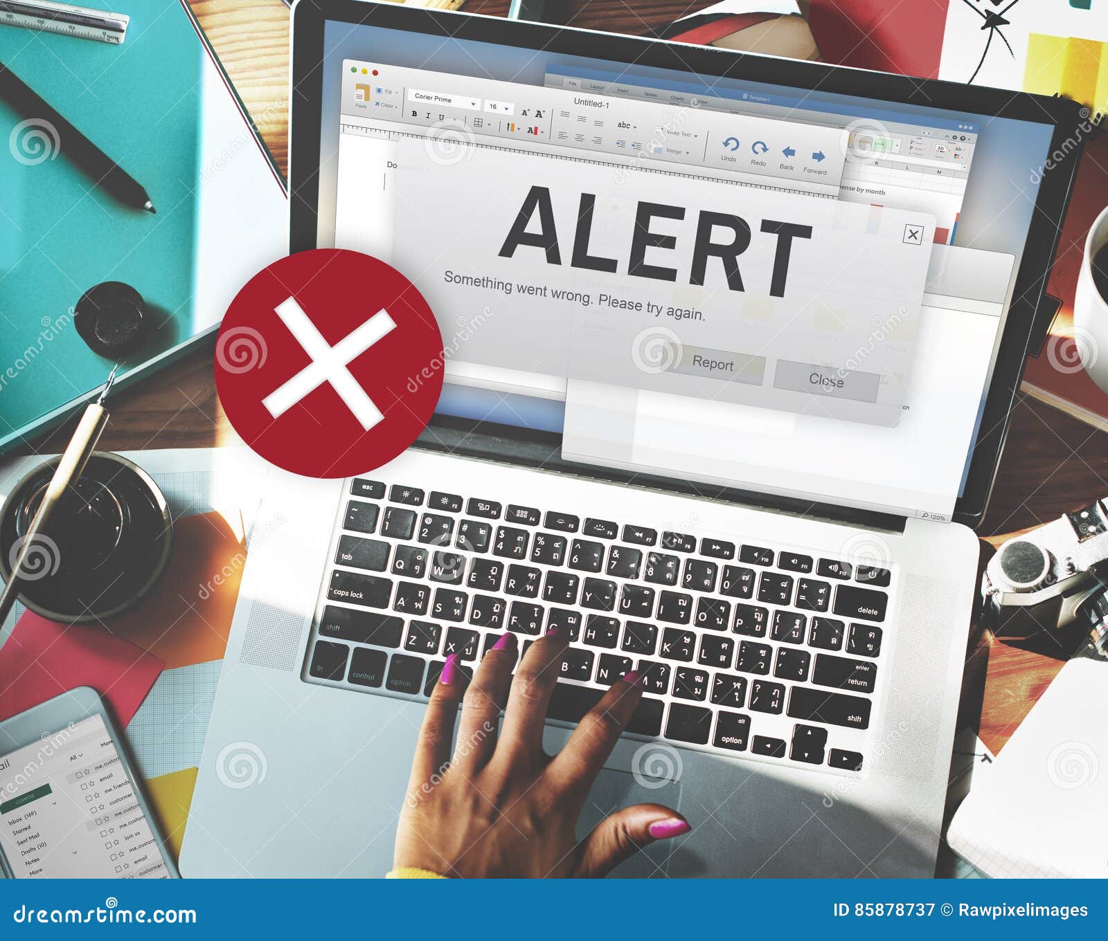 Attention Alert Connection Interrupted Warning Concept Stock Image ...