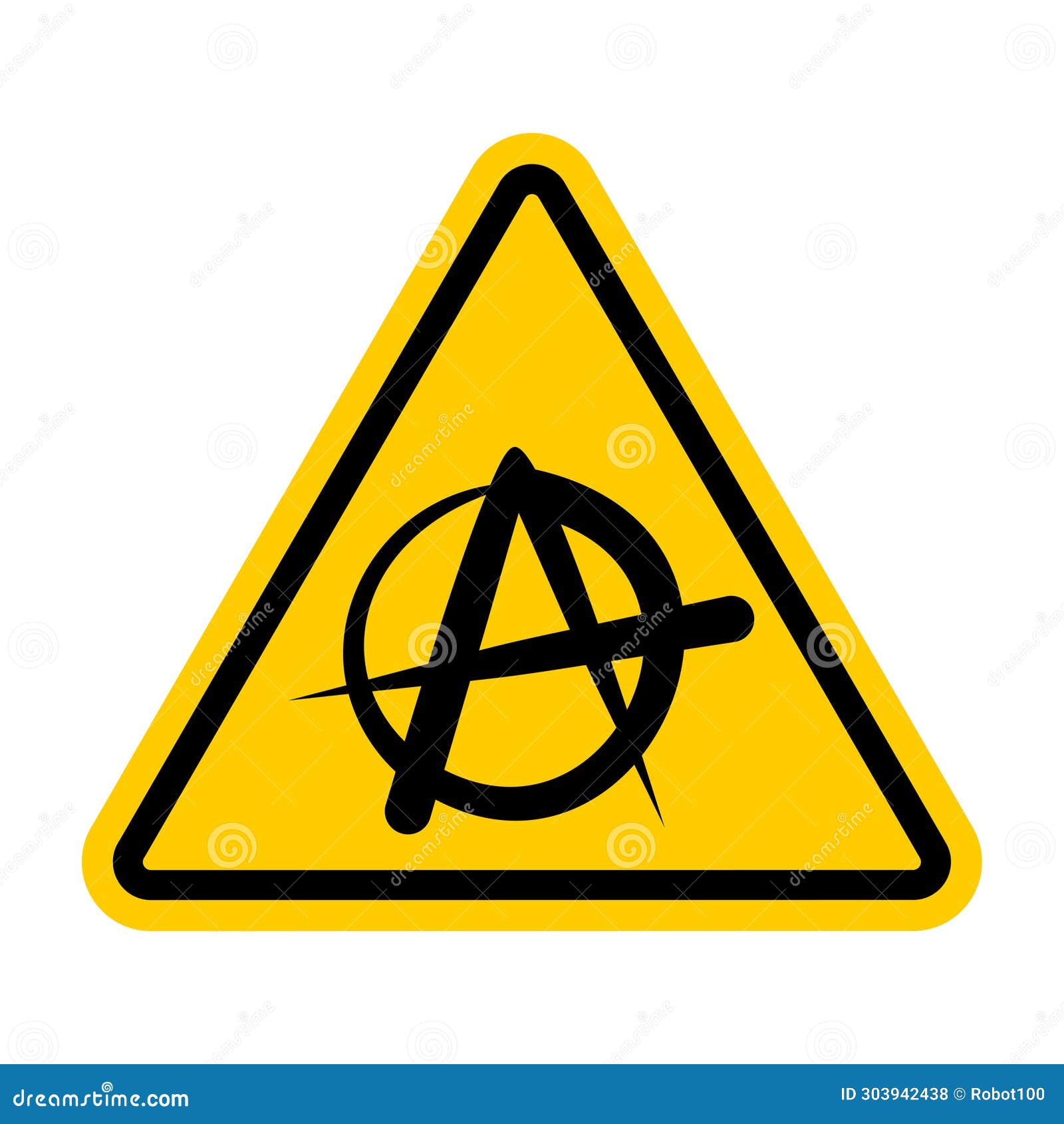 Attention Anarchy Sign. Caution Lack of Organized Power Symbol Stock ...