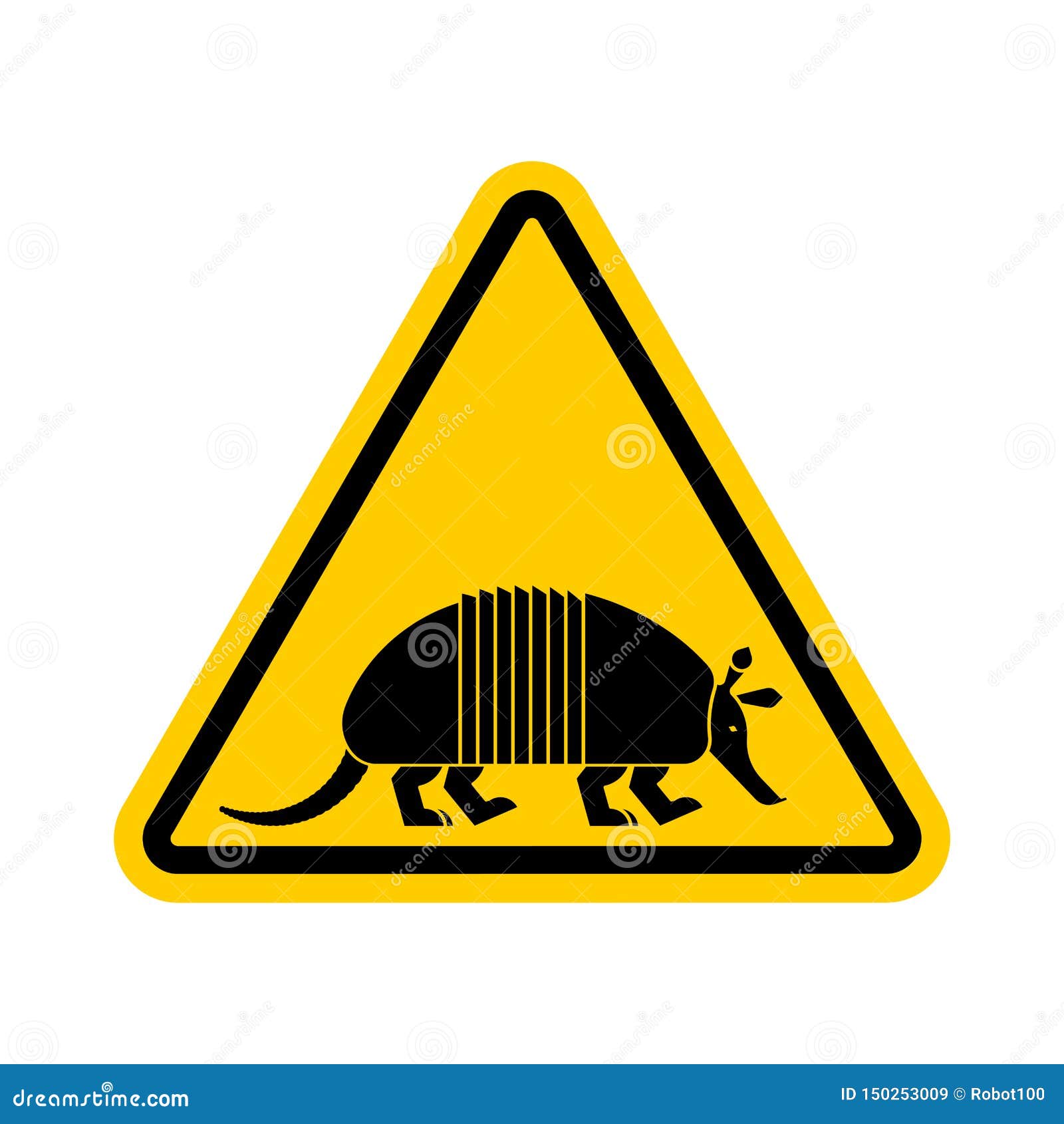 Attention Armadillo. Caution Nine-hip Armadillo Stock Vector ...