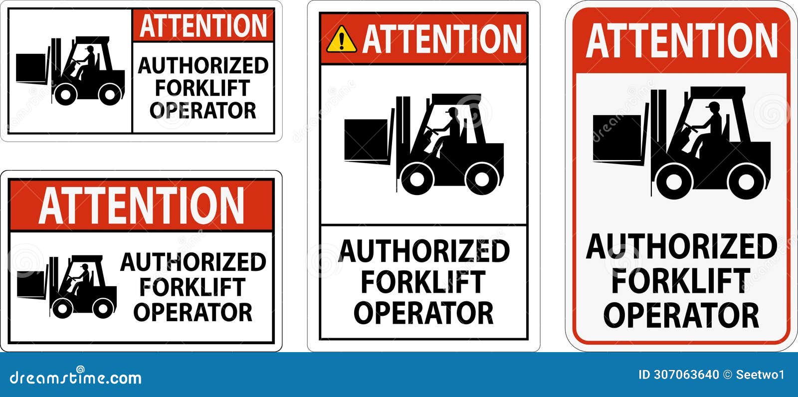 Attention Authorized Forklift Operator Sign Stock Vector - Illustration ...