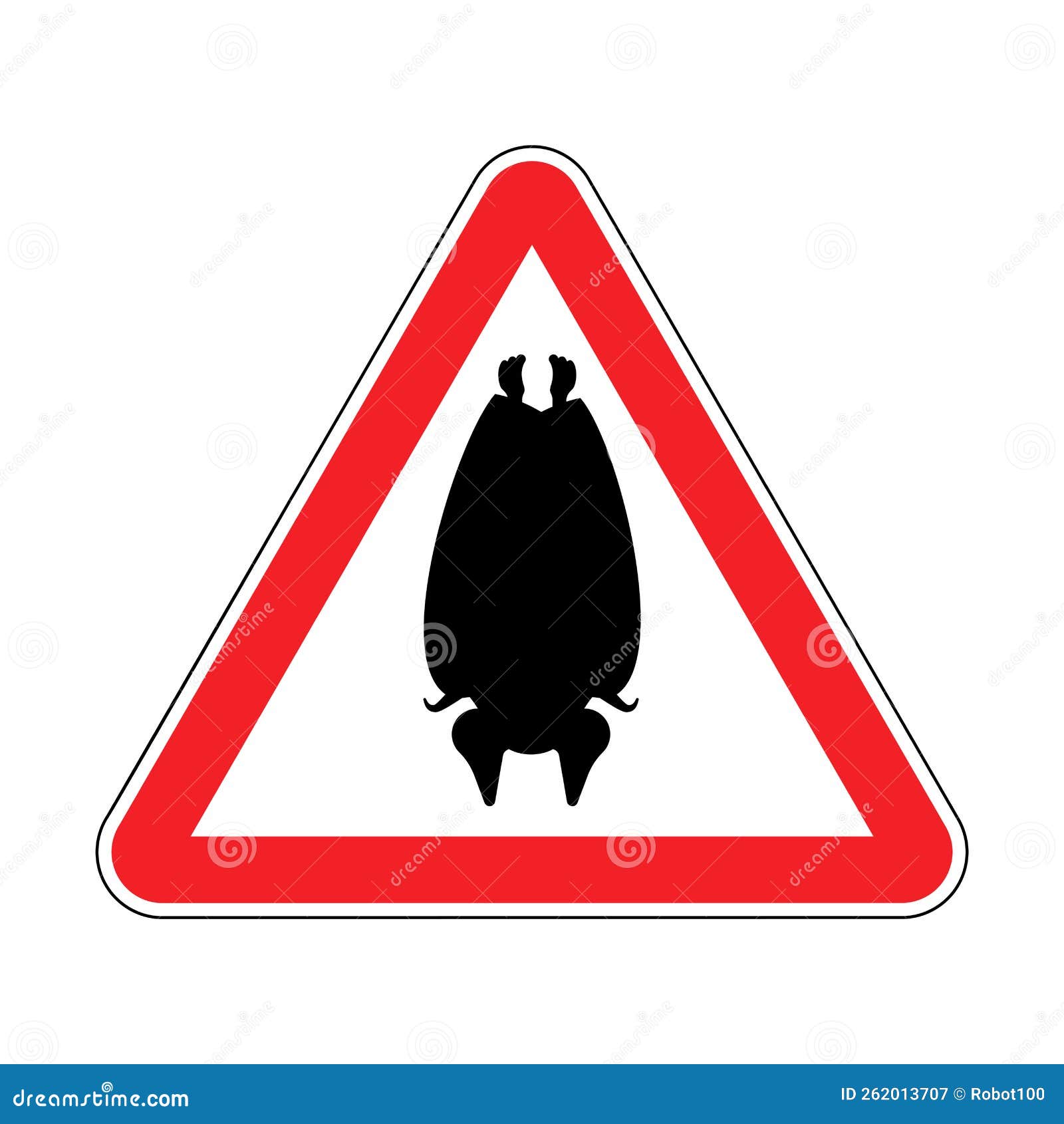 Attention Bat. Caution Flittermouse Stock Vector - Illustration of ...