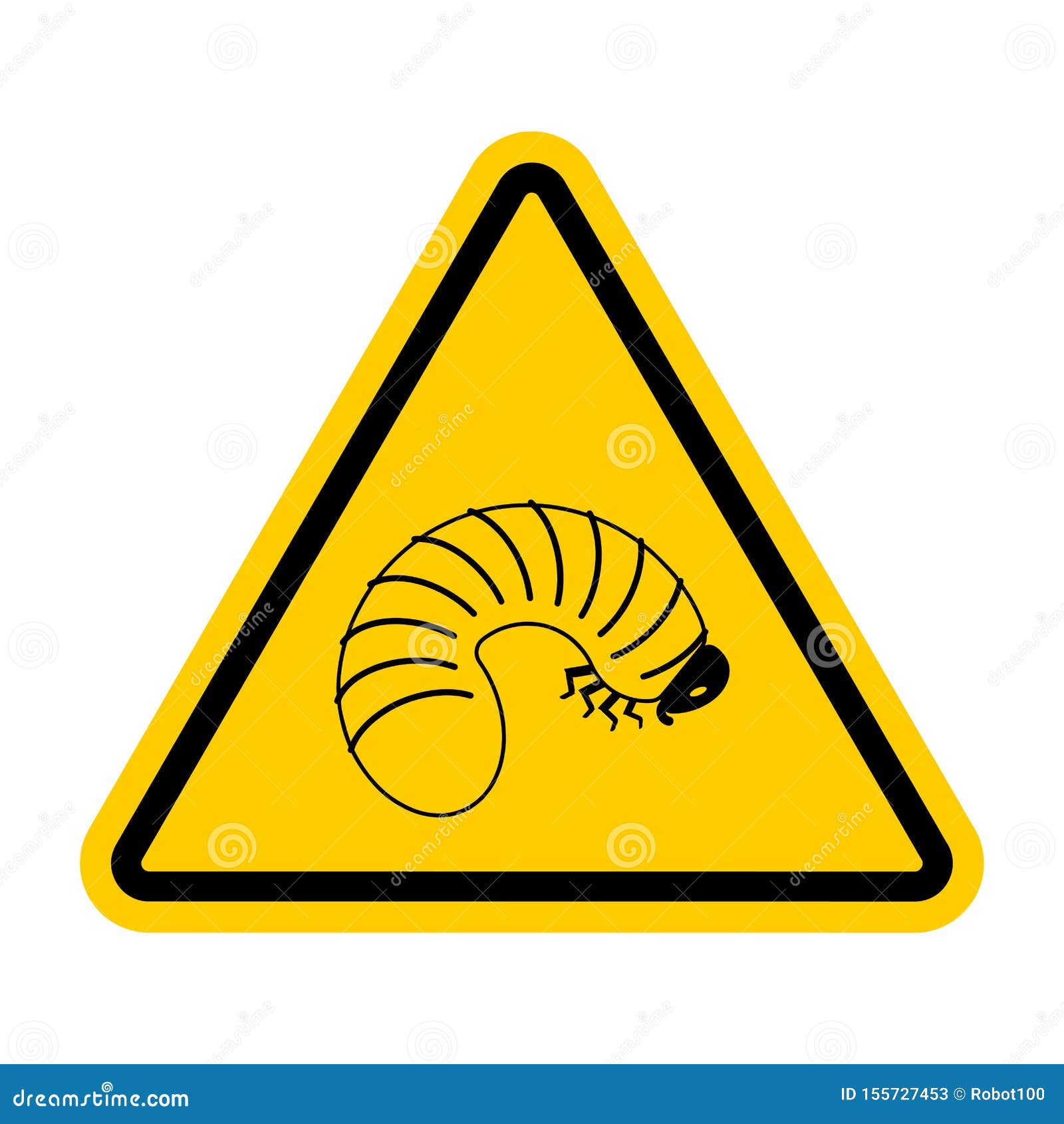 Attention Beetle Larva. Caution Maggot Stock Vector - Illustration of ...