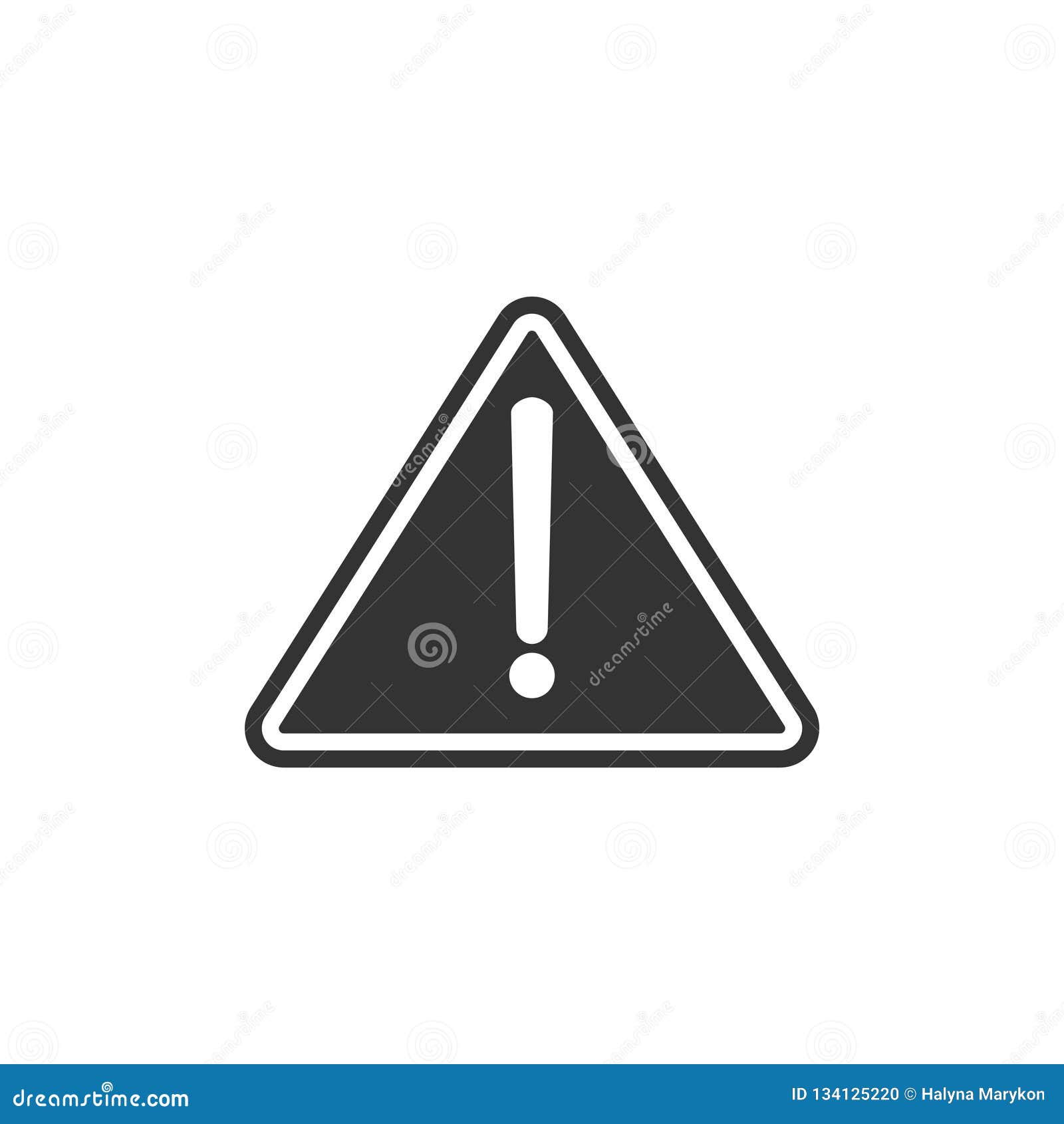 Attention icon flat stock vector. Illustration of safety - 134125220