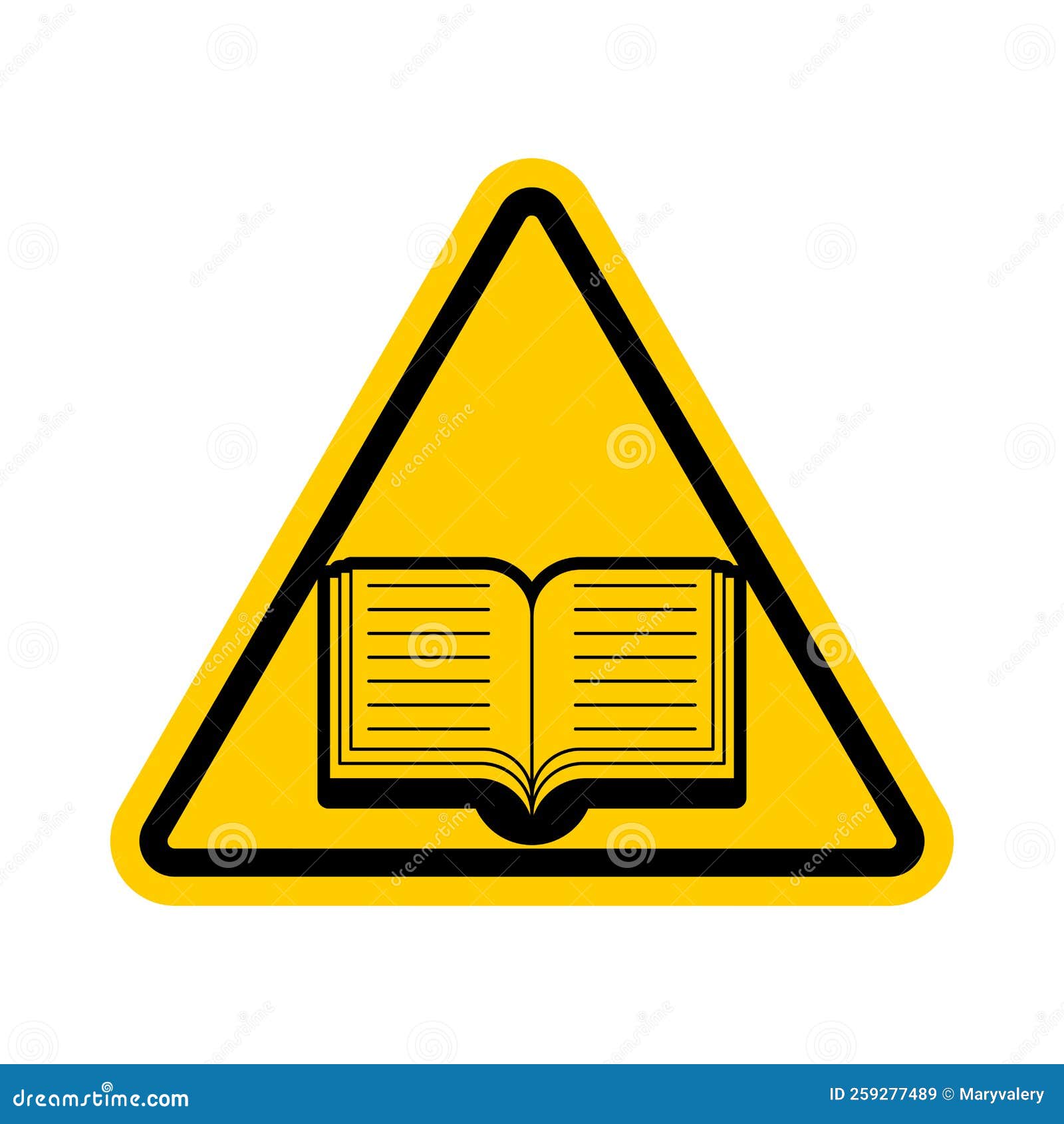 Attention Book Reading. Caution Books Stock Vector - Illustration of ...