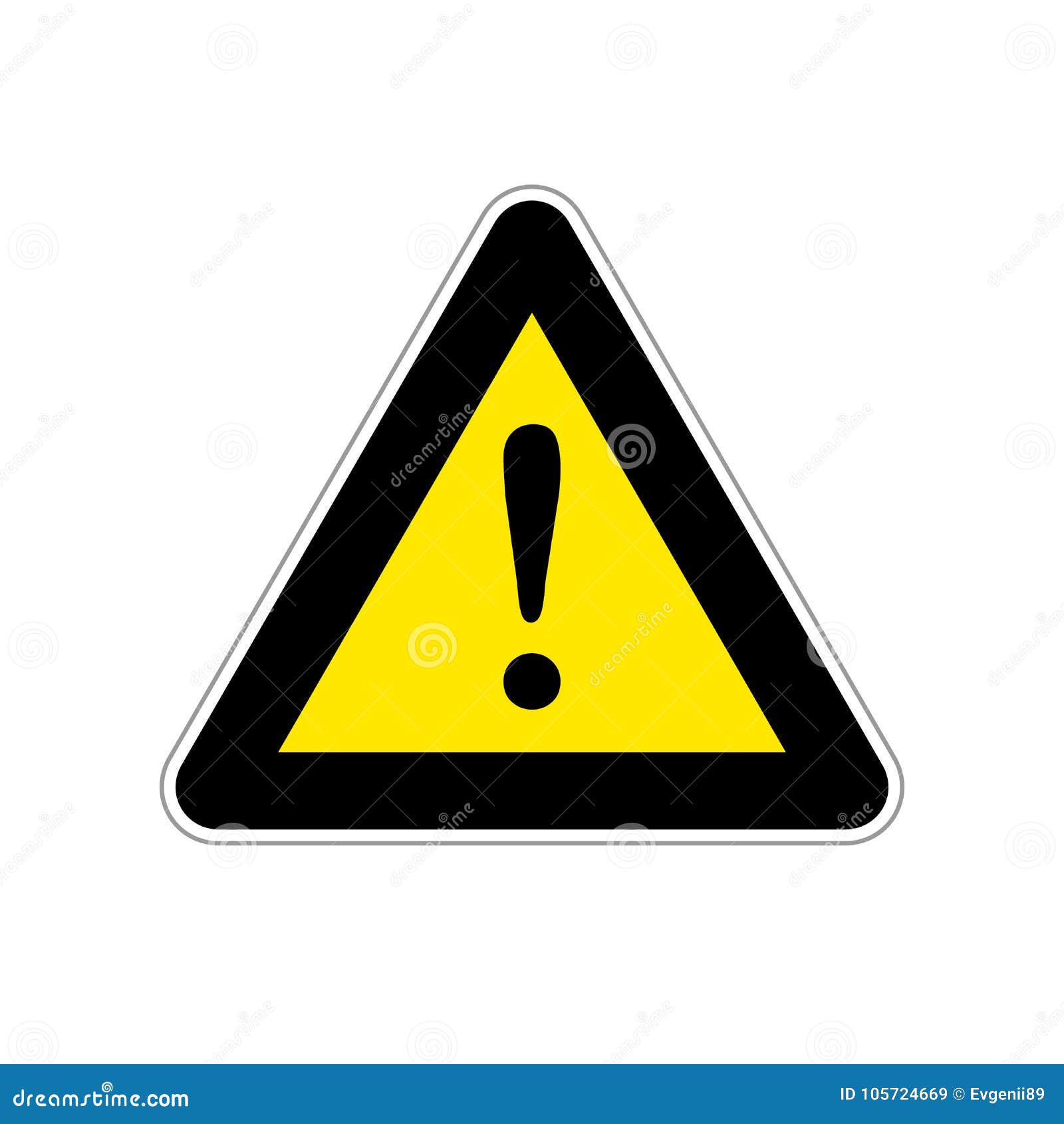 Attention, Bright Yellow Warning Sign on White Stock Vector ...